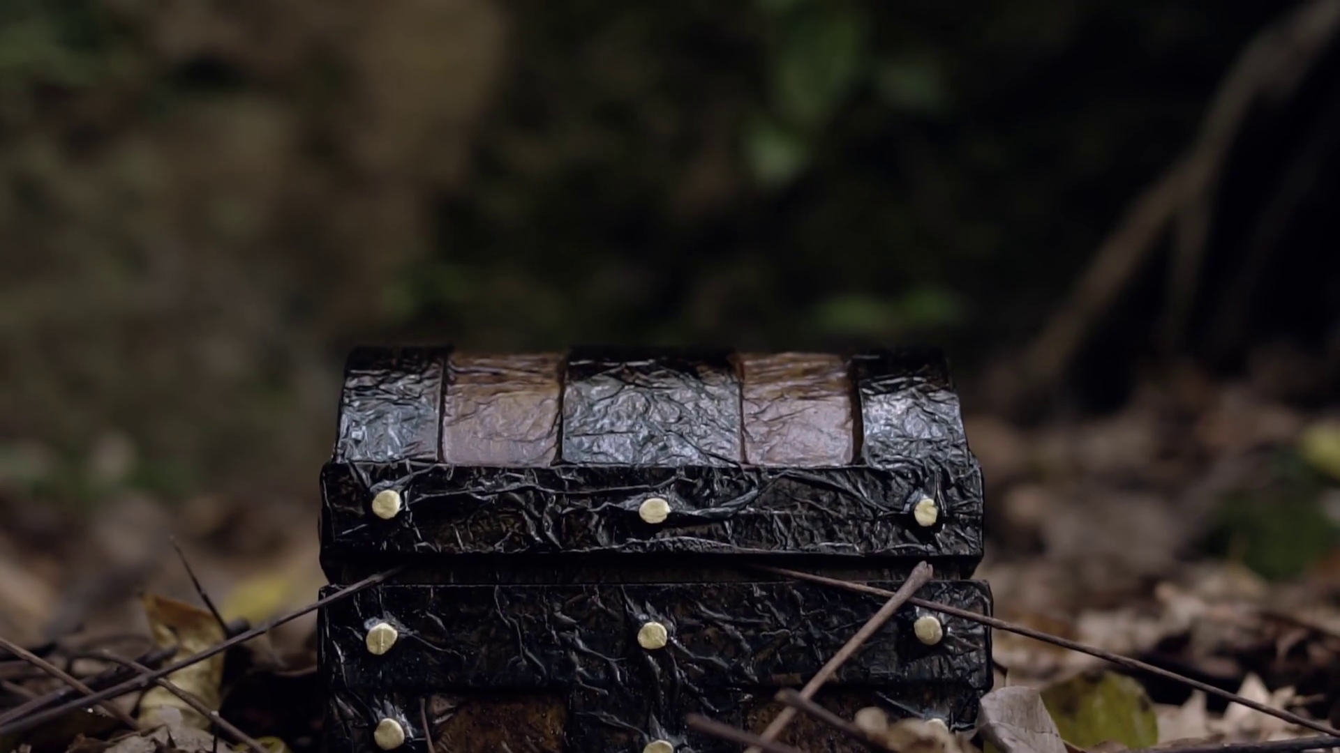 A Treasure Box Lying On Ground Among Dry Stock Footage SBV-347794901 ...