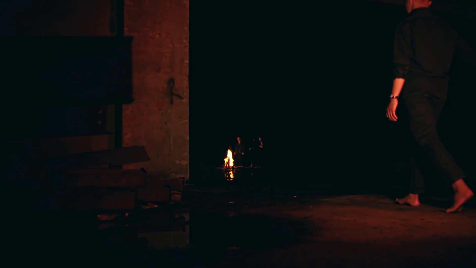 A Couple Walking Towards Bonfire In Black Stock Footage SBV-347767657 ...