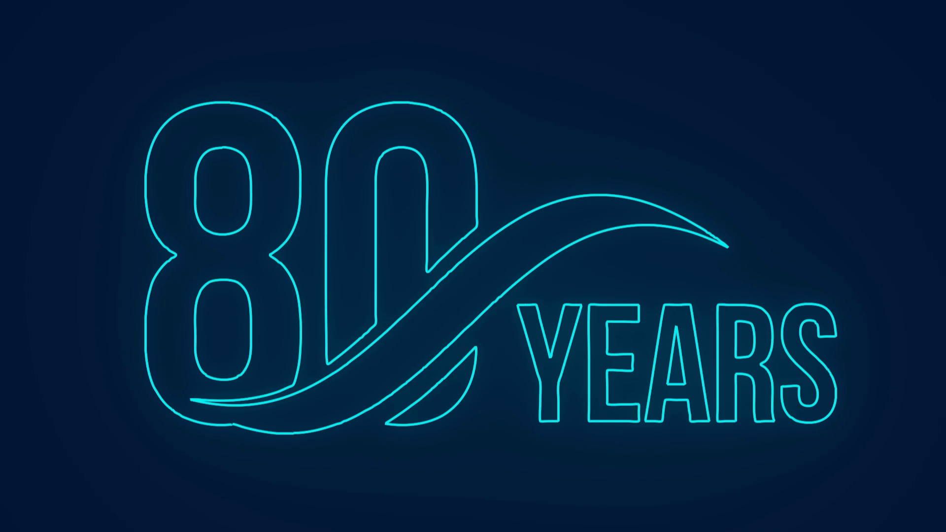 80 Years Completed Anniversary Event Stock Motion Graphics SBV ...