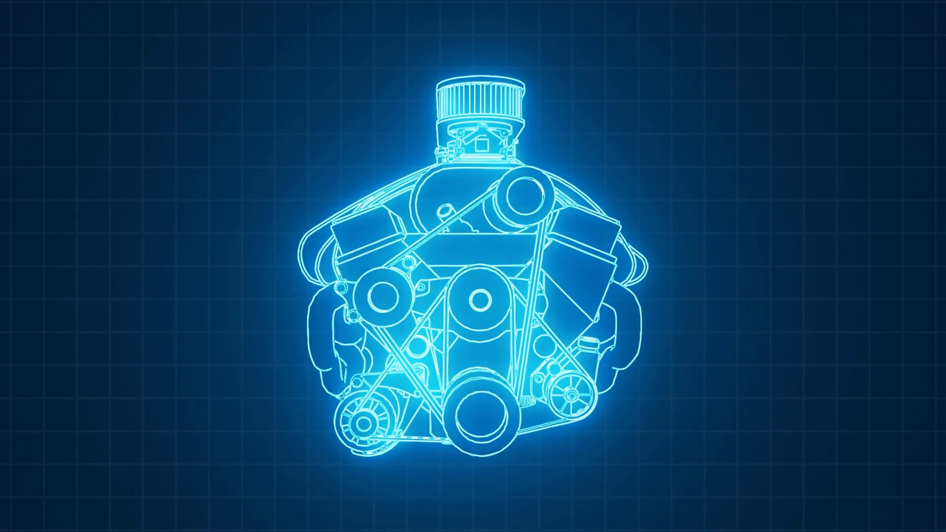 Car Hybrid Engine Blueprint Technology Neon Stock Motion Graphics SBV ...