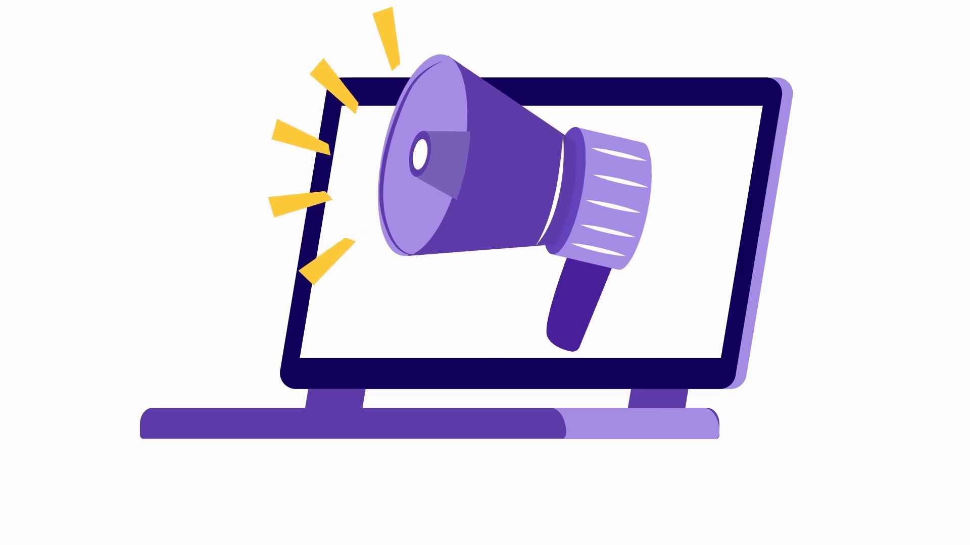 Digital Marketing Megaphone In Laptop Stock Motion Graphics SBV-347650201 - Storyblocks