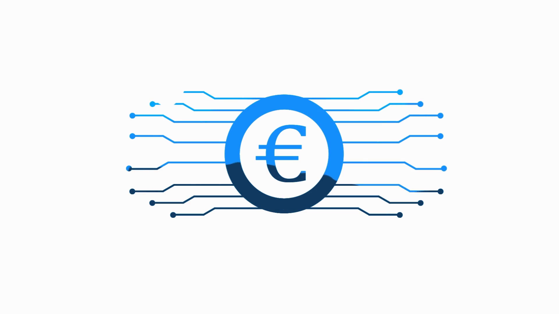 Euro Digital Currency Tech Reveal Flat Logo Stock Motion Graphics SBV ...