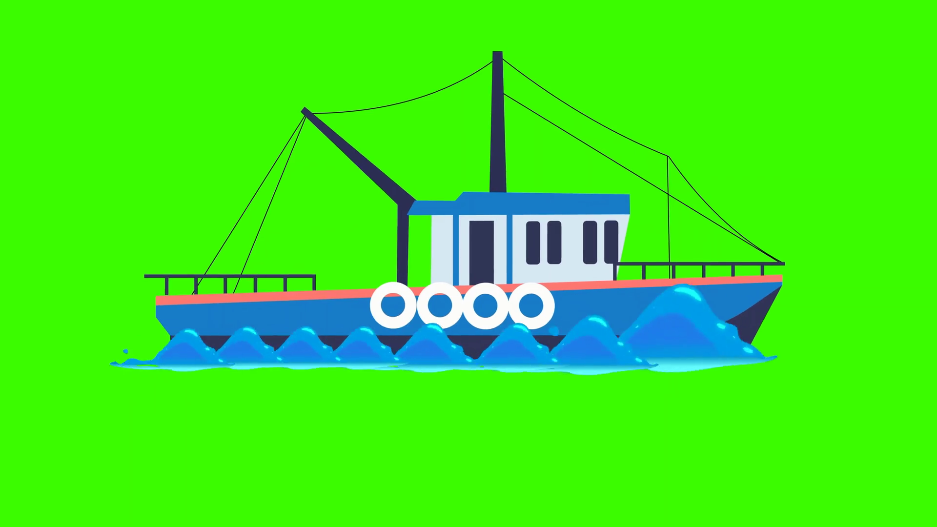 Fishing Ship Loaded With Ship Equipment Stock Motion Graphics SBV ...