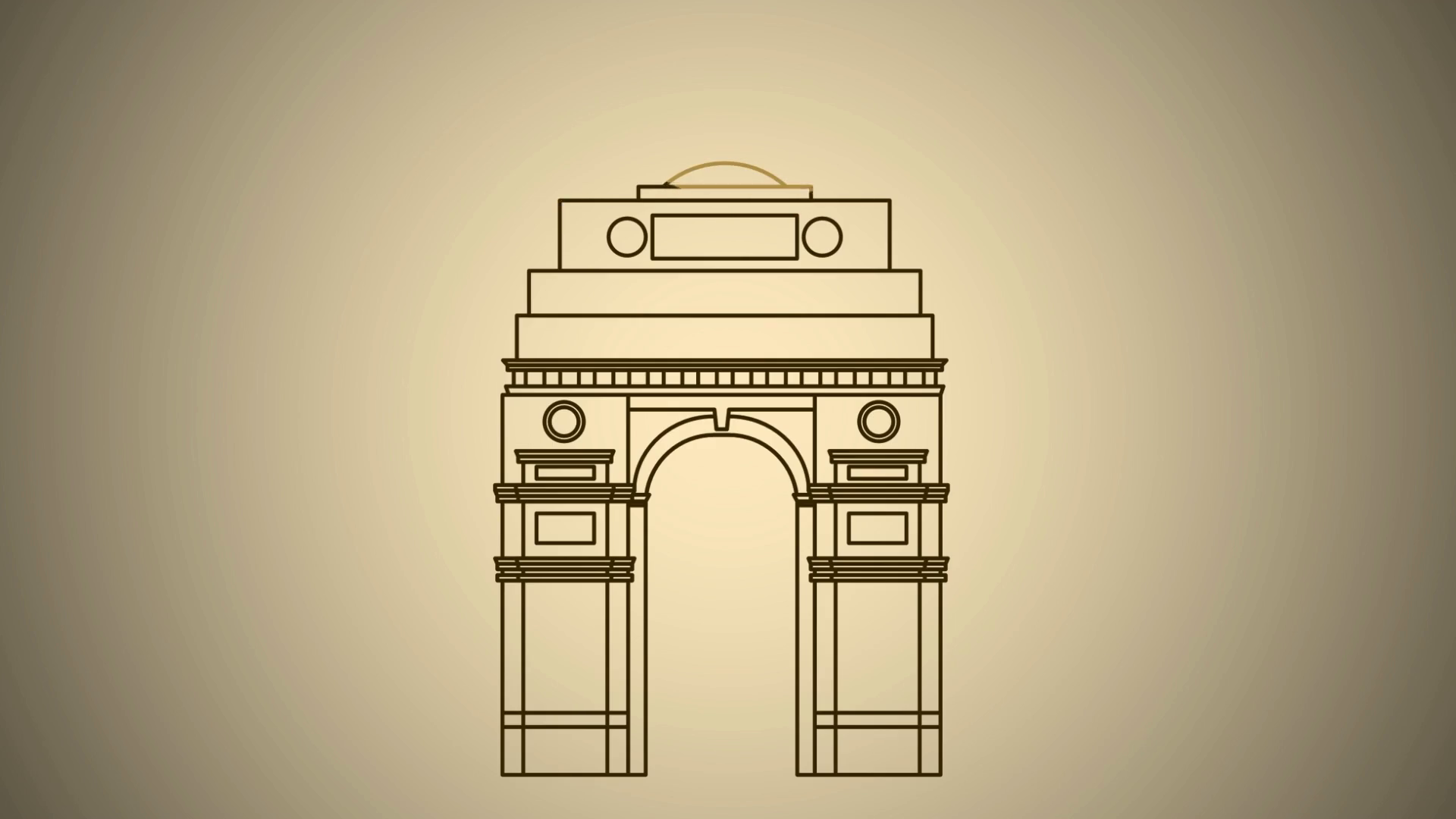 India Gate Iconic Historical War Memorial Stock Motion Graphics SBV ...