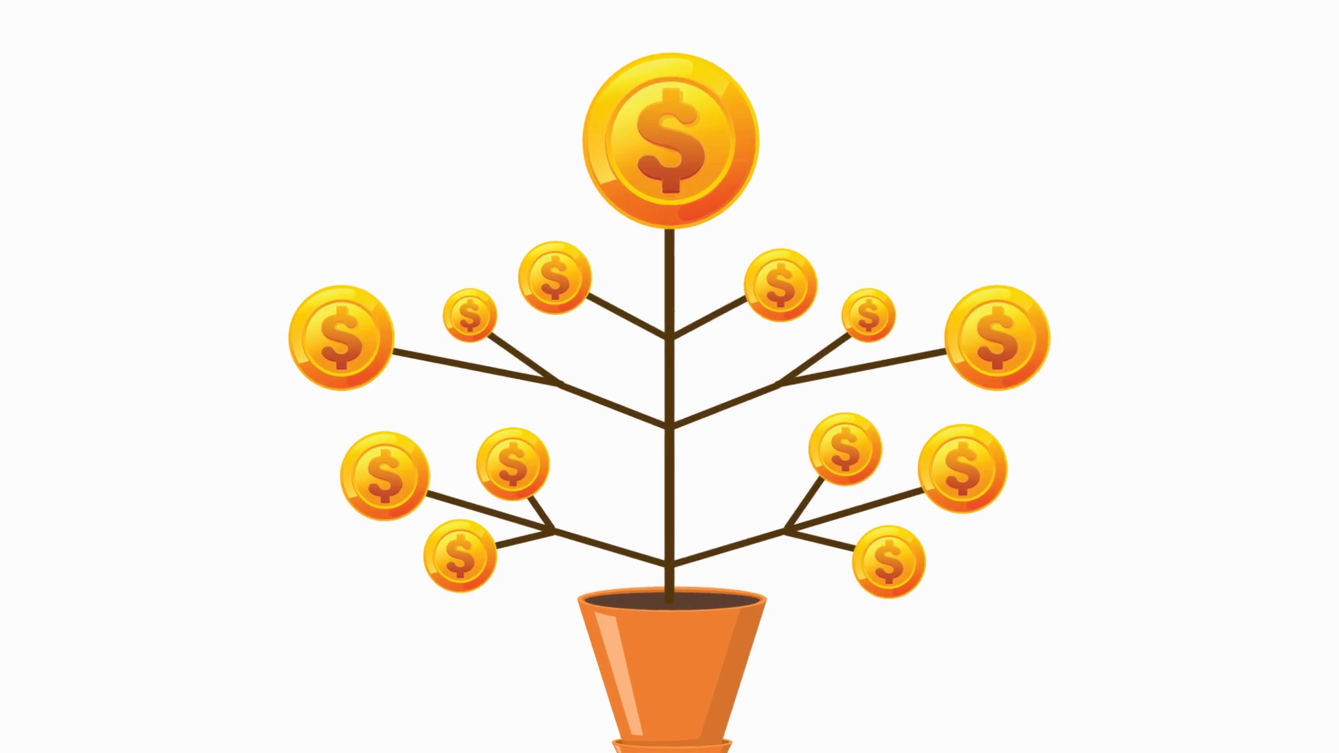 Growth of investment on money plant finance concept animation Motion ...