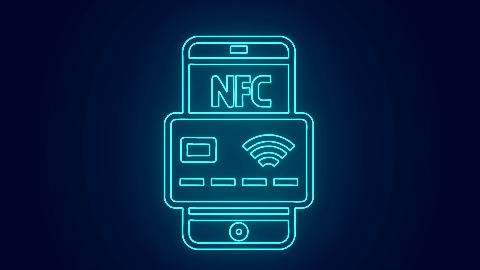 NFC mobile E- banking digital payments smart economy animation Motion ...