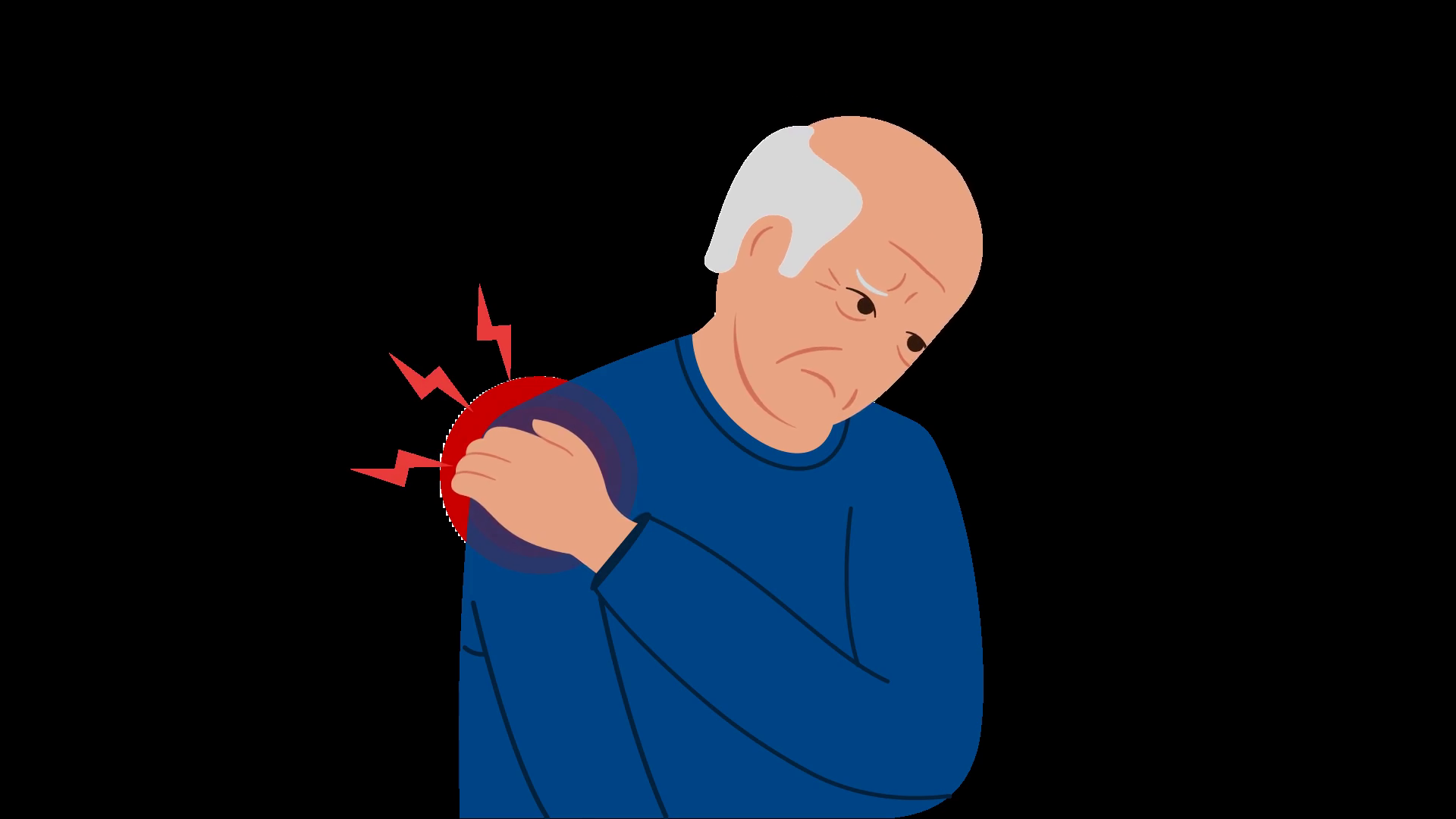 Elderly Man In Shoulder Pain Joint Muscle Stock Motion Graphics SBV ...