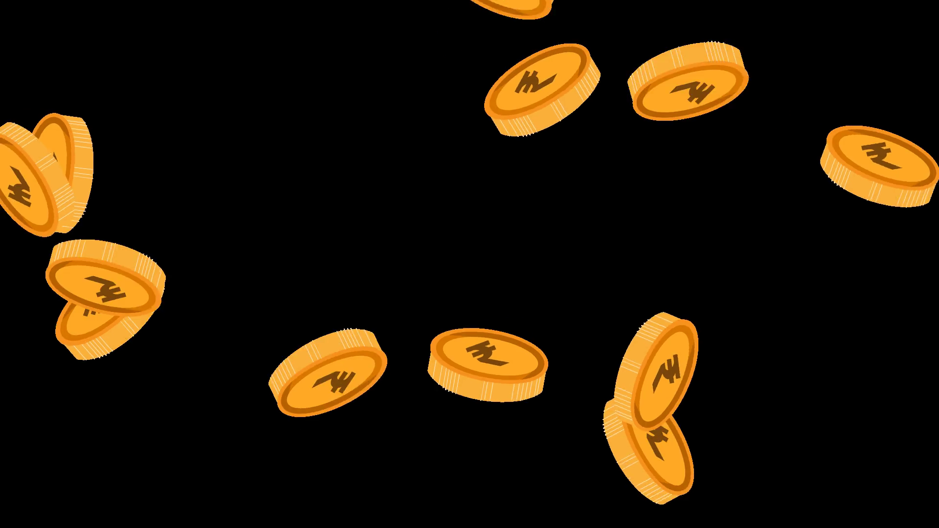 Indian Rupee Coin Falling Money Rain Stock Motion Graphics SBV ...