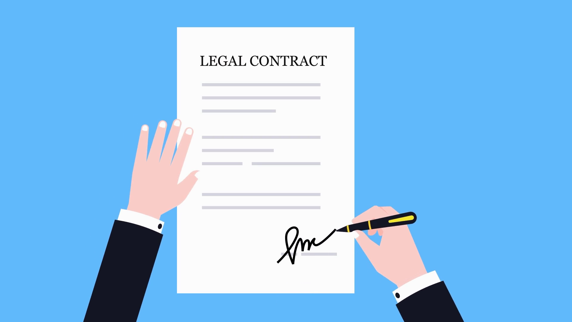 Businessman Signing Legal Contract Getting Stock Motion Graphics SBV ...