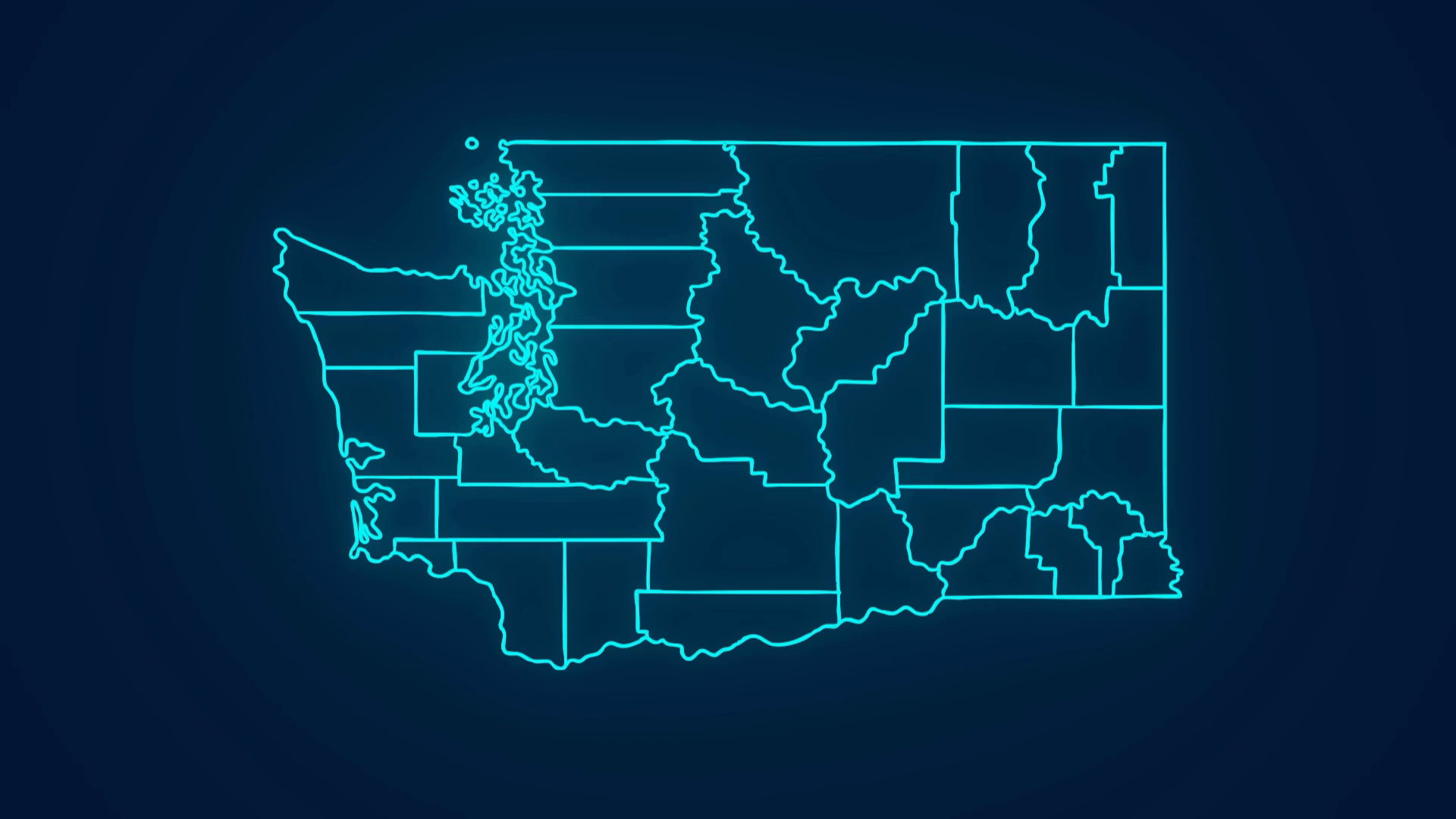 Washington State Map In United States Of Stock Motion Graphics SBV ...