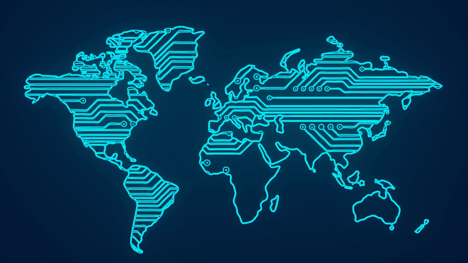 World Map Futuristic Technology Chipset Neon Stock Motion Graphics SBV ...