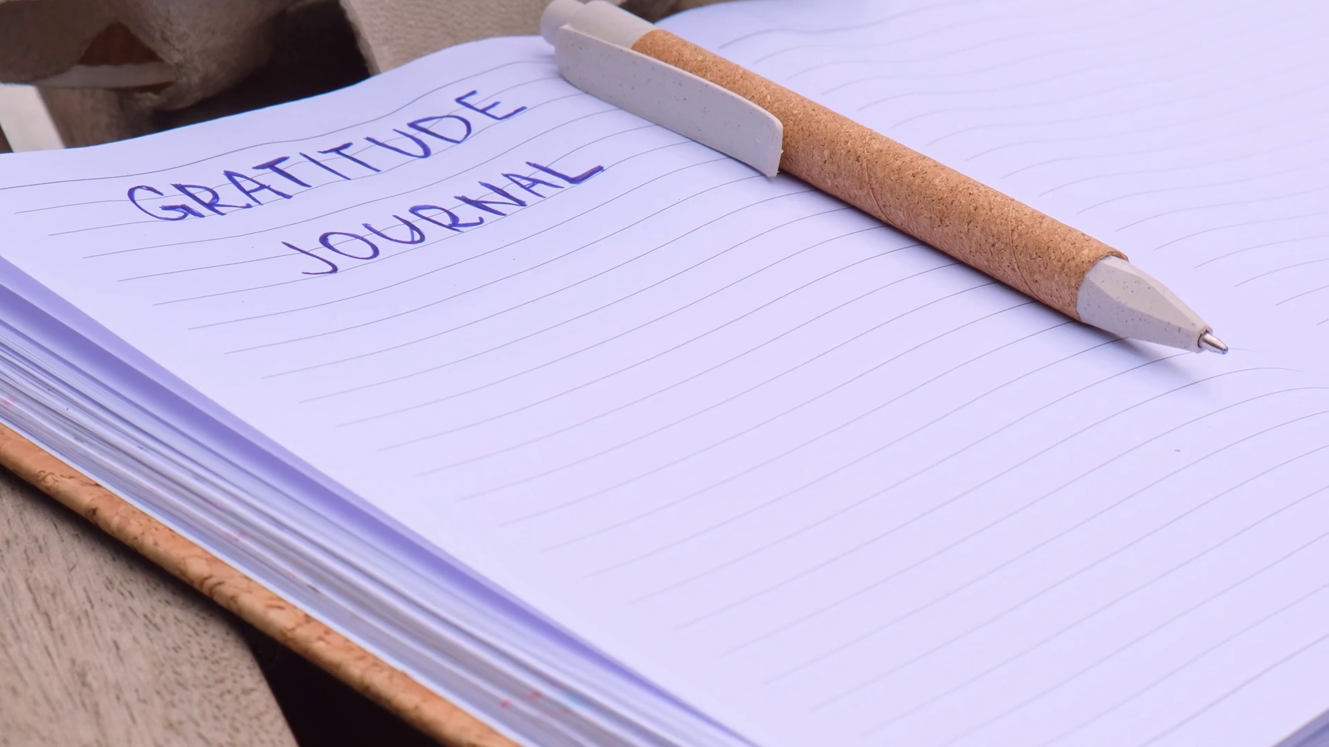 Writing Gratitude Journal On Wooden Bench Stock Footage SBV-347762916 ...