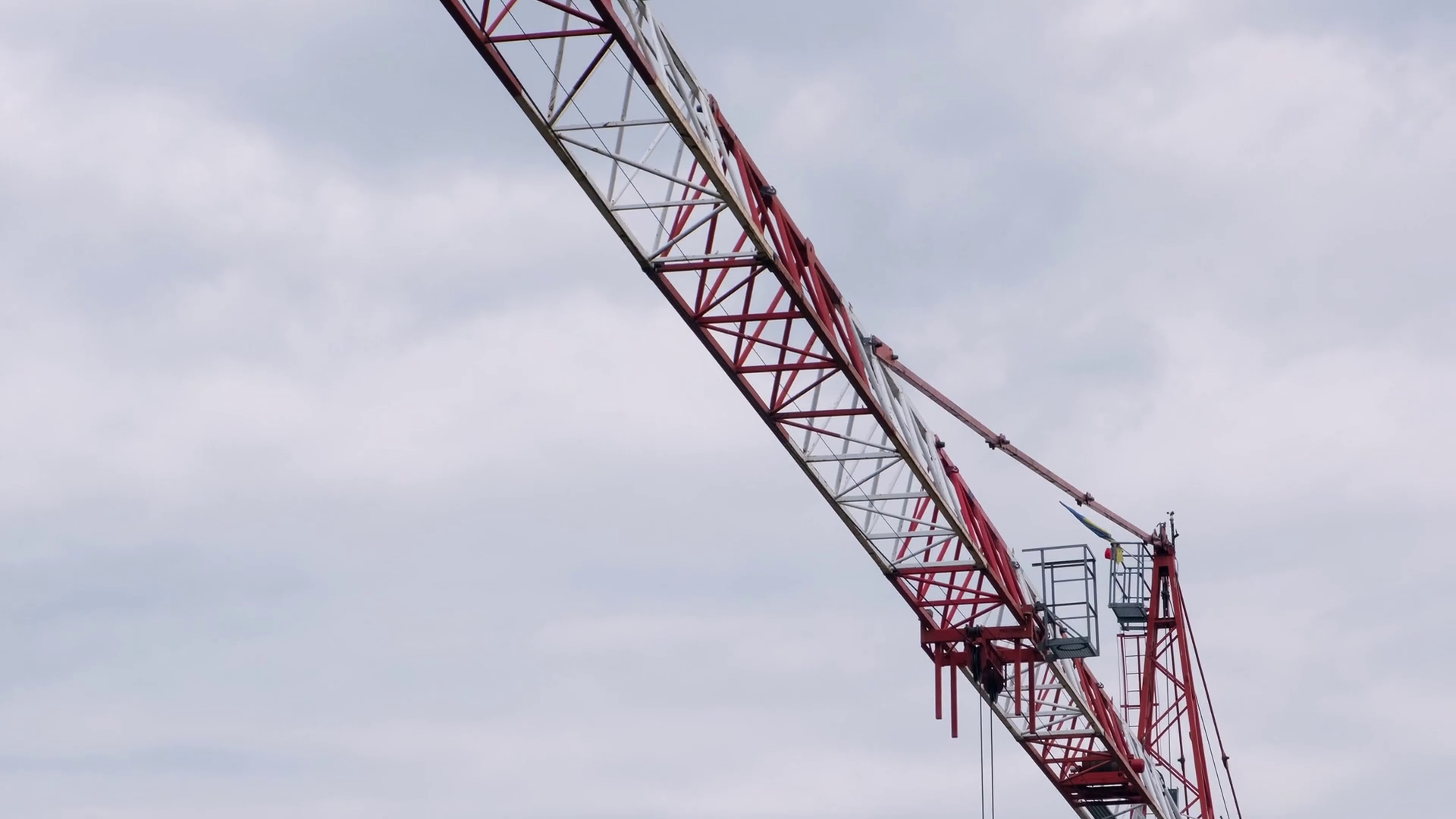 High Crane Works On Building Site With House Stock Footage SBV ...