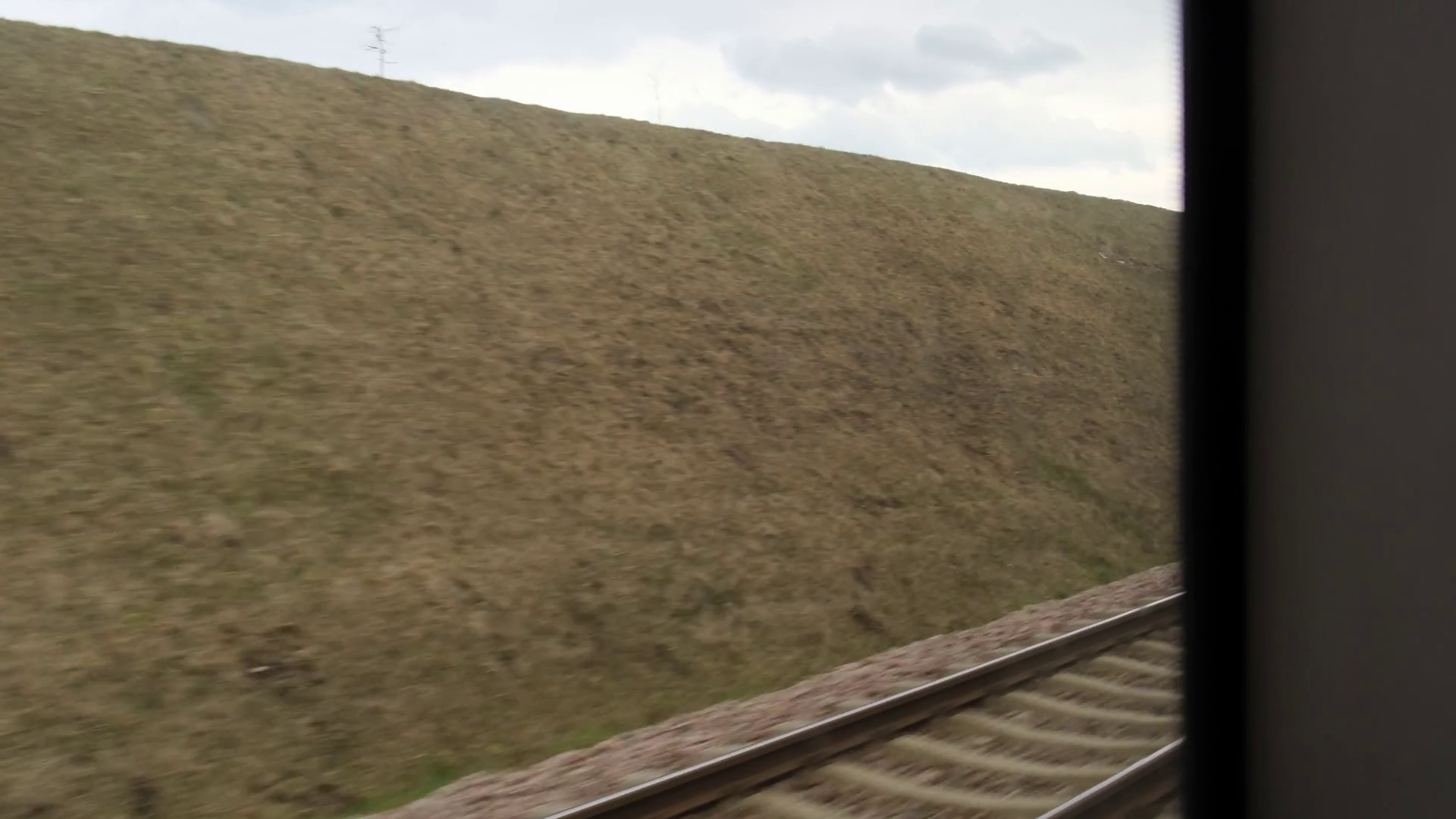 View Of Railroad Track From Window Of Fast Stock Footage SBV-348397128 ...