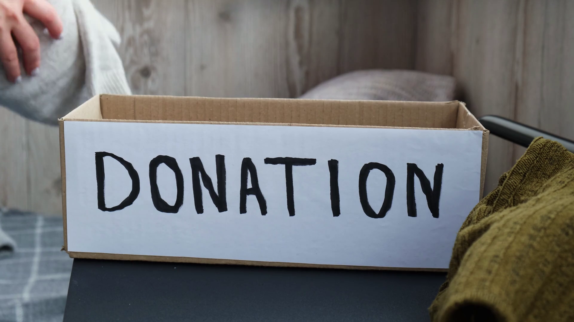 Female Volunteer Packing Donation Box With Stock Footage SBV-348403818 ...