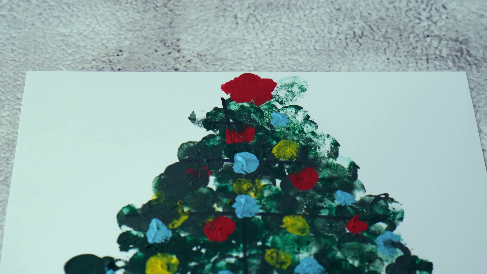 Paint With Fingers Merry Christmas Tree Diy Stock Footage SBV-348420596 ...