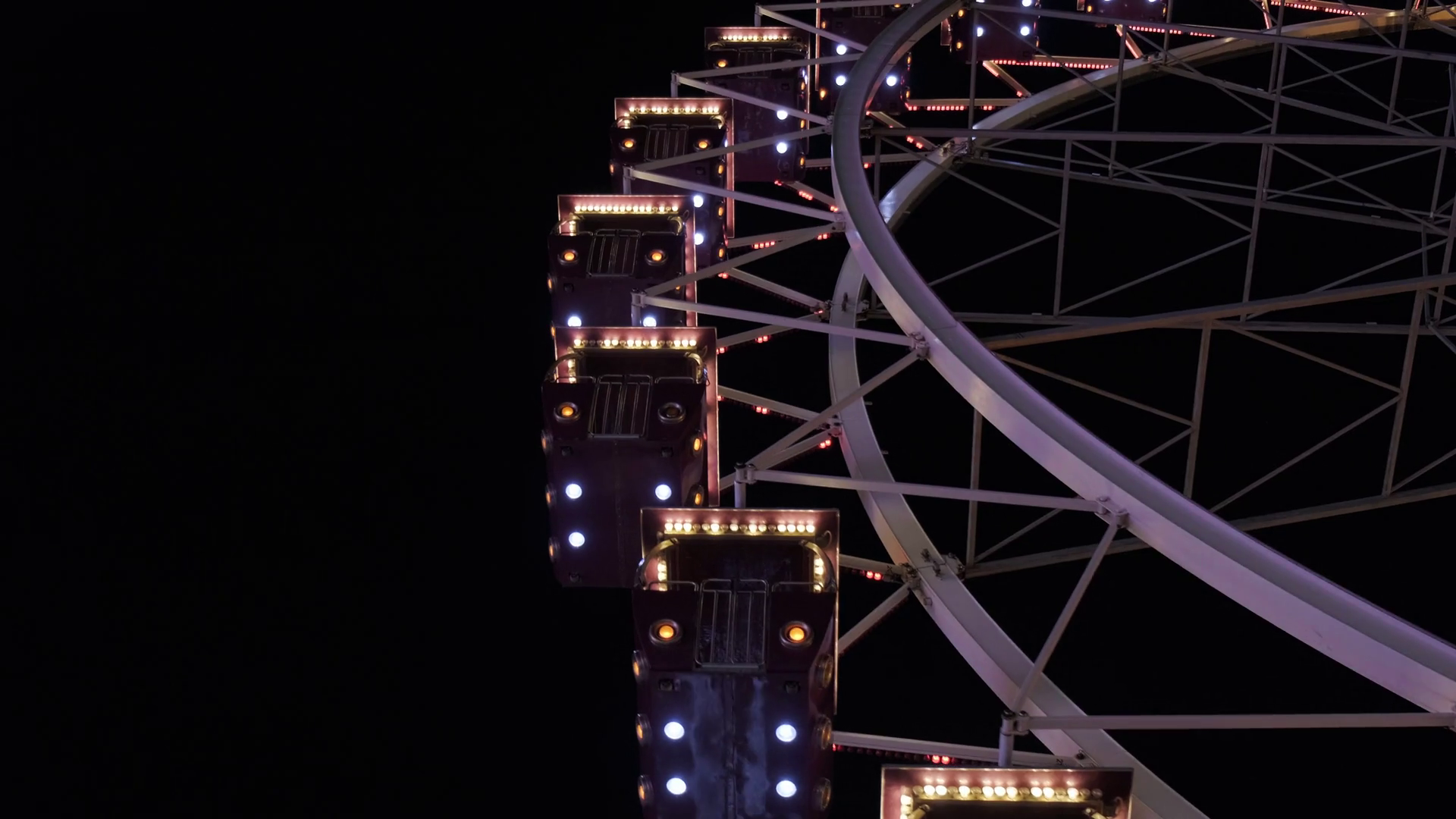 Ferris Wheel Lights At Night Neon Colored Stock Footage SBV-348455413 ...