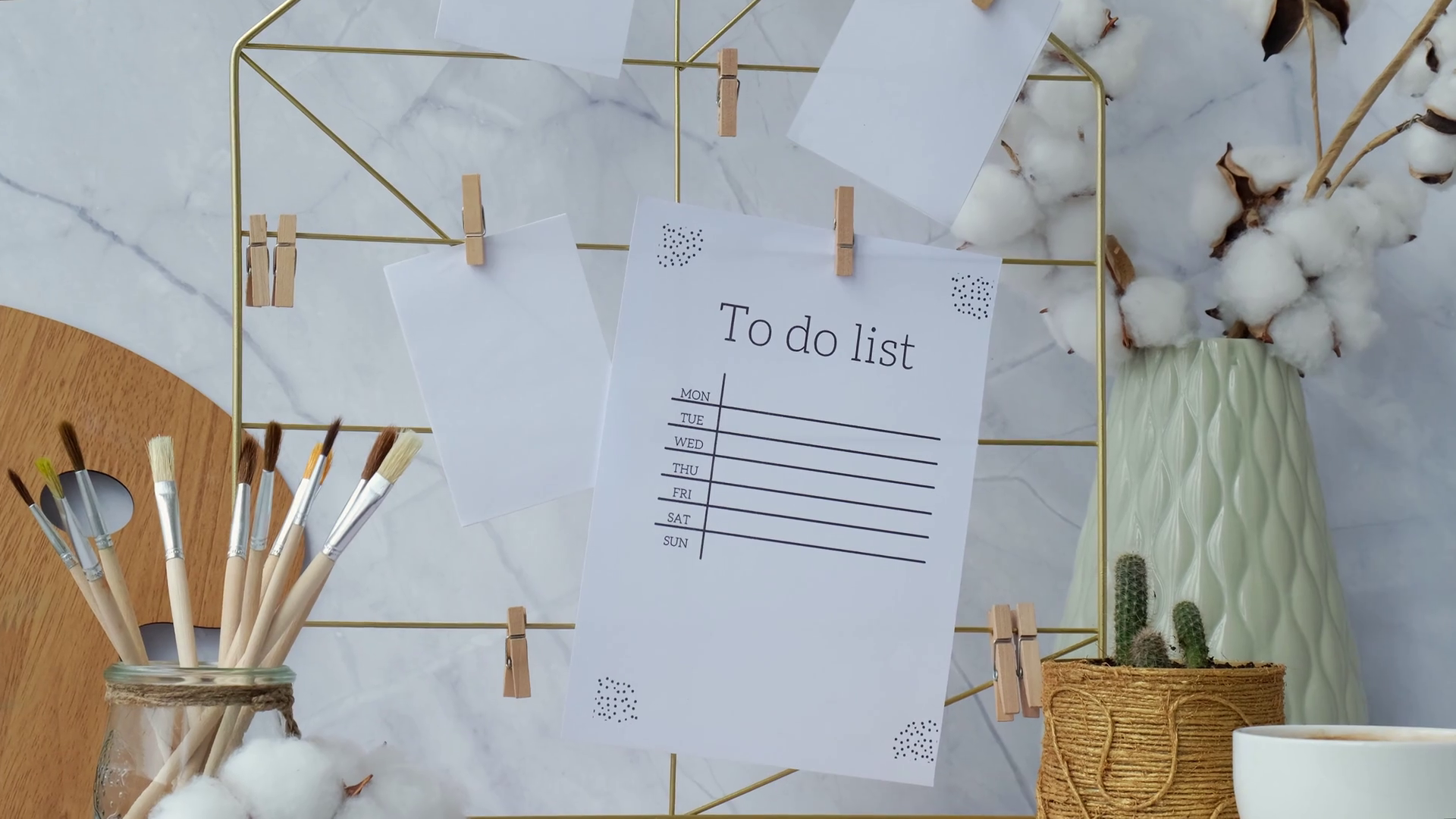 4k To Do List Cards Posters Mock Ups On Grid Stock Footage SBV ...