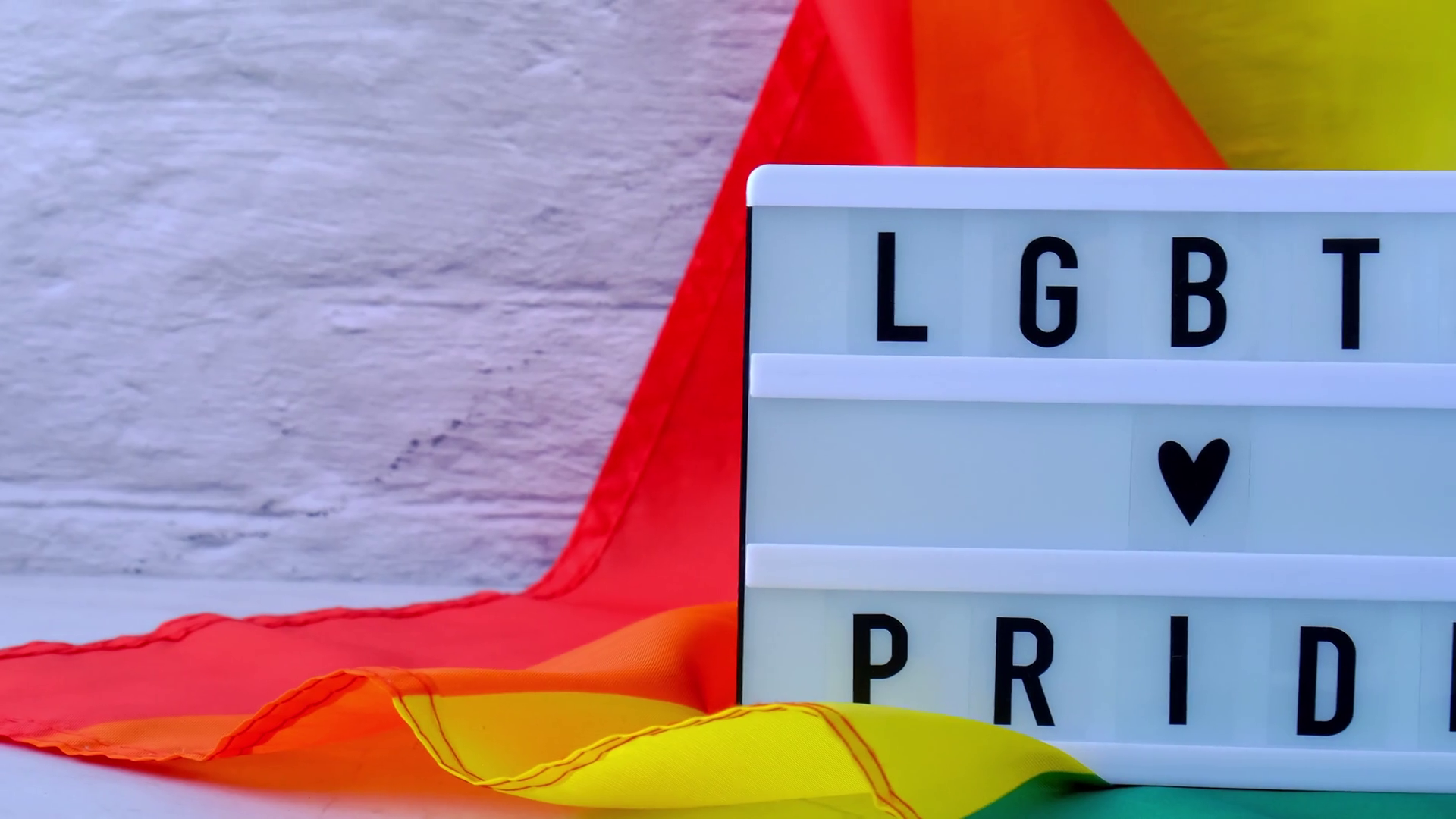 4k Rainbow Flag With Lightbox Text Lgbtq Stock Footage SBV-348519290 ...