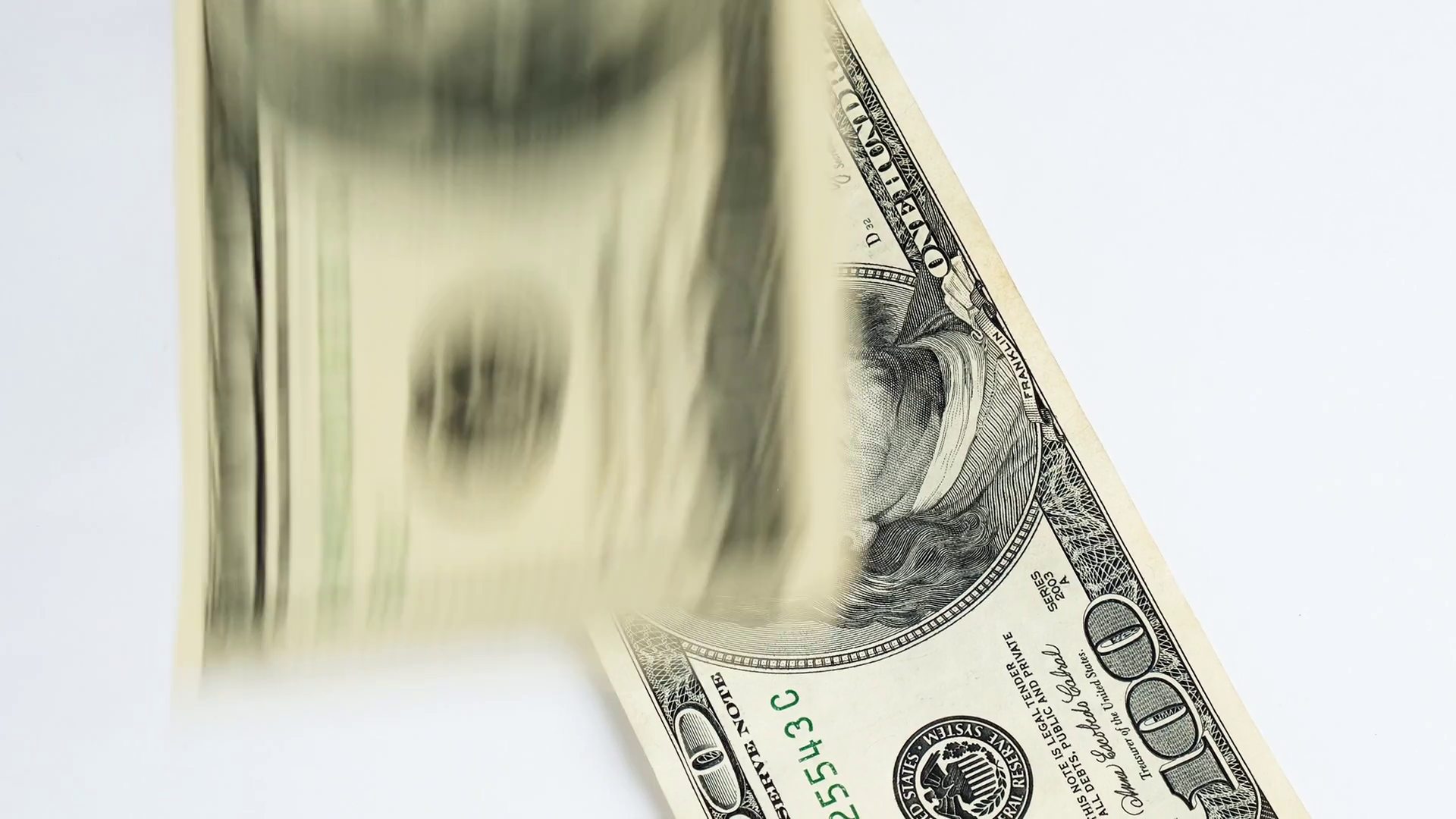 American Dollar Banknotes Falling On White Stock Footage SBV-348537278 ...