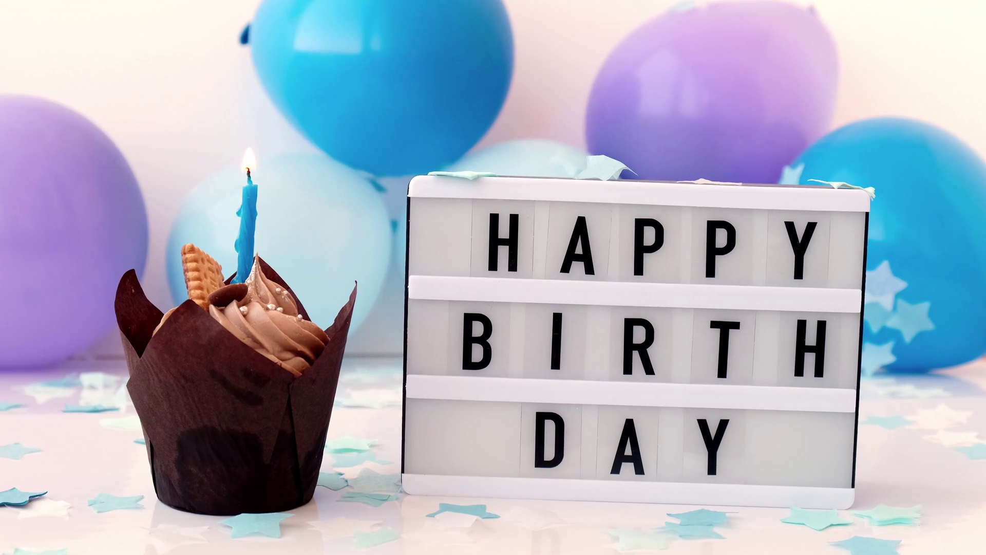 Lightbox With Text Happy Birthday Chocolate Stock Footage SBV-348537234 ...