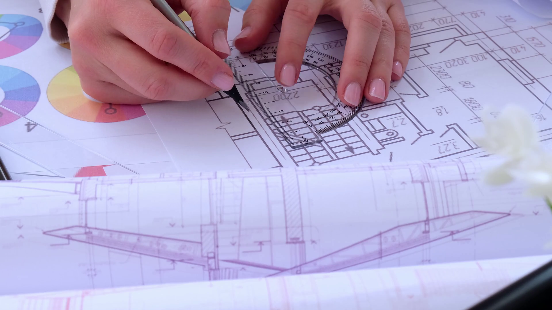 Hands Use Pencil With Protractor Stock Footage SBV-348519726 - Storyblocks