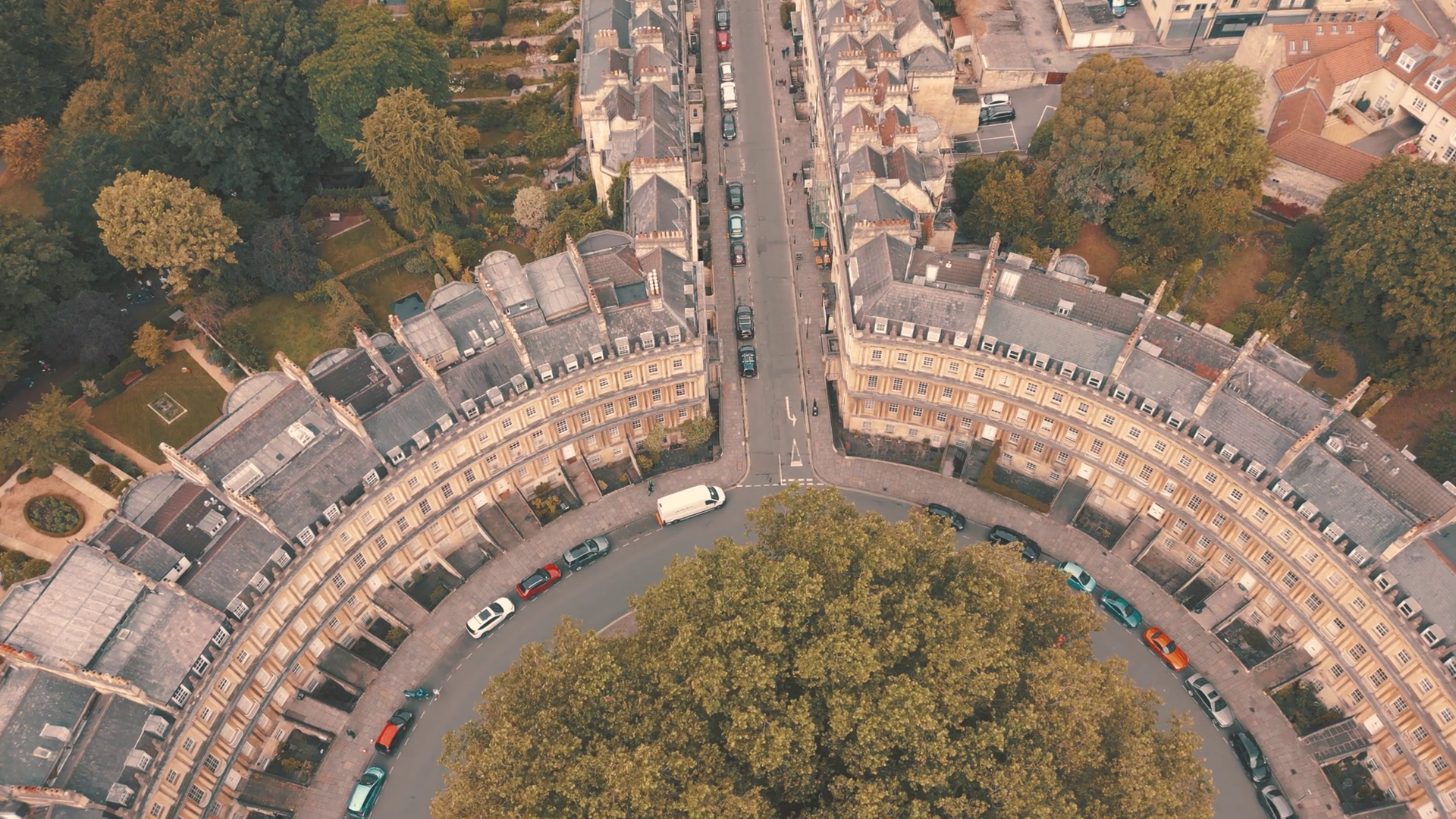 Aerial View Of Roundabout In City Of Bath Uk Stock Footage SBV ...