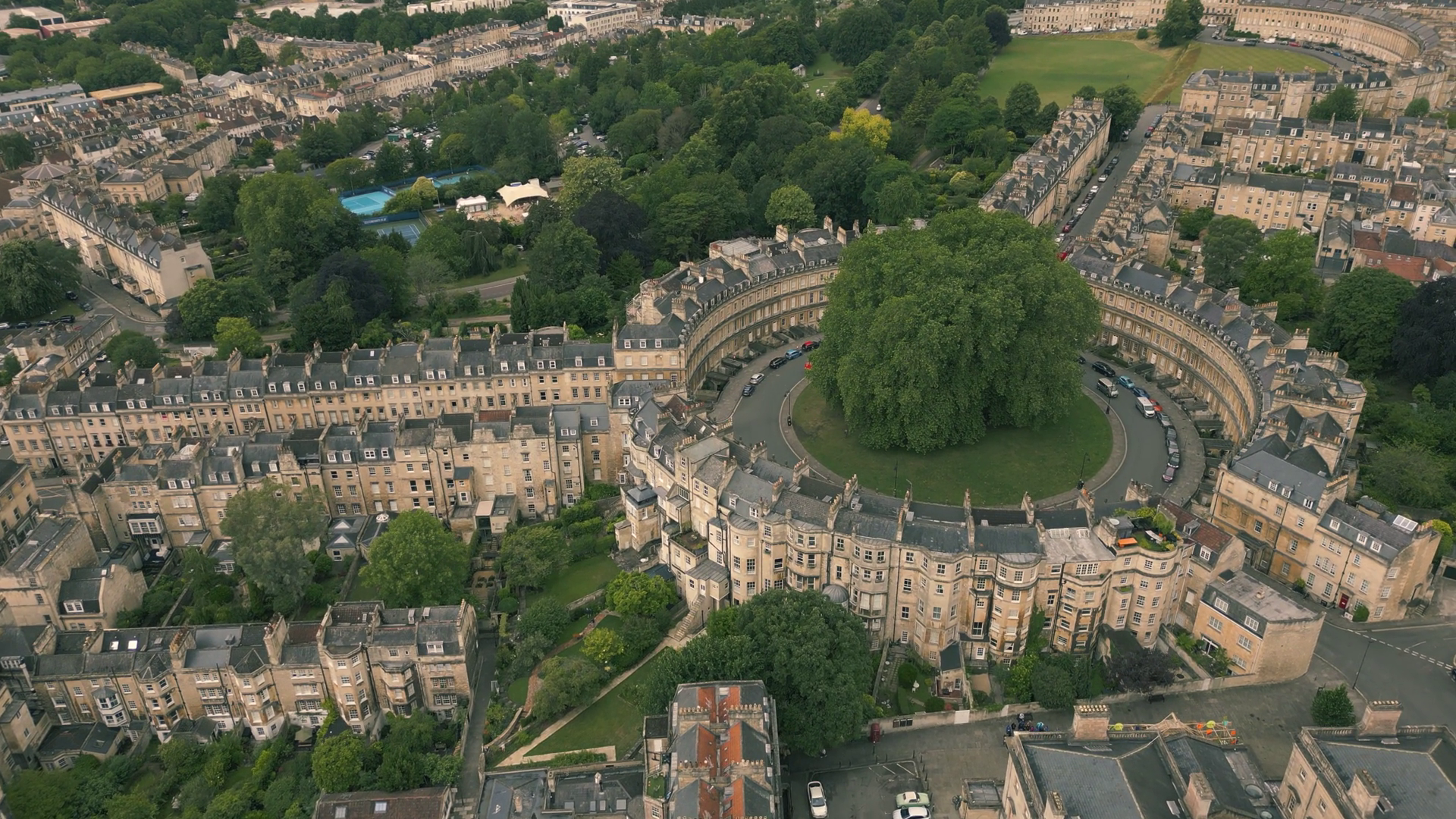 Aerial View Of Roundabout In City Of Bath Stock Footage SBV-351998507 ...