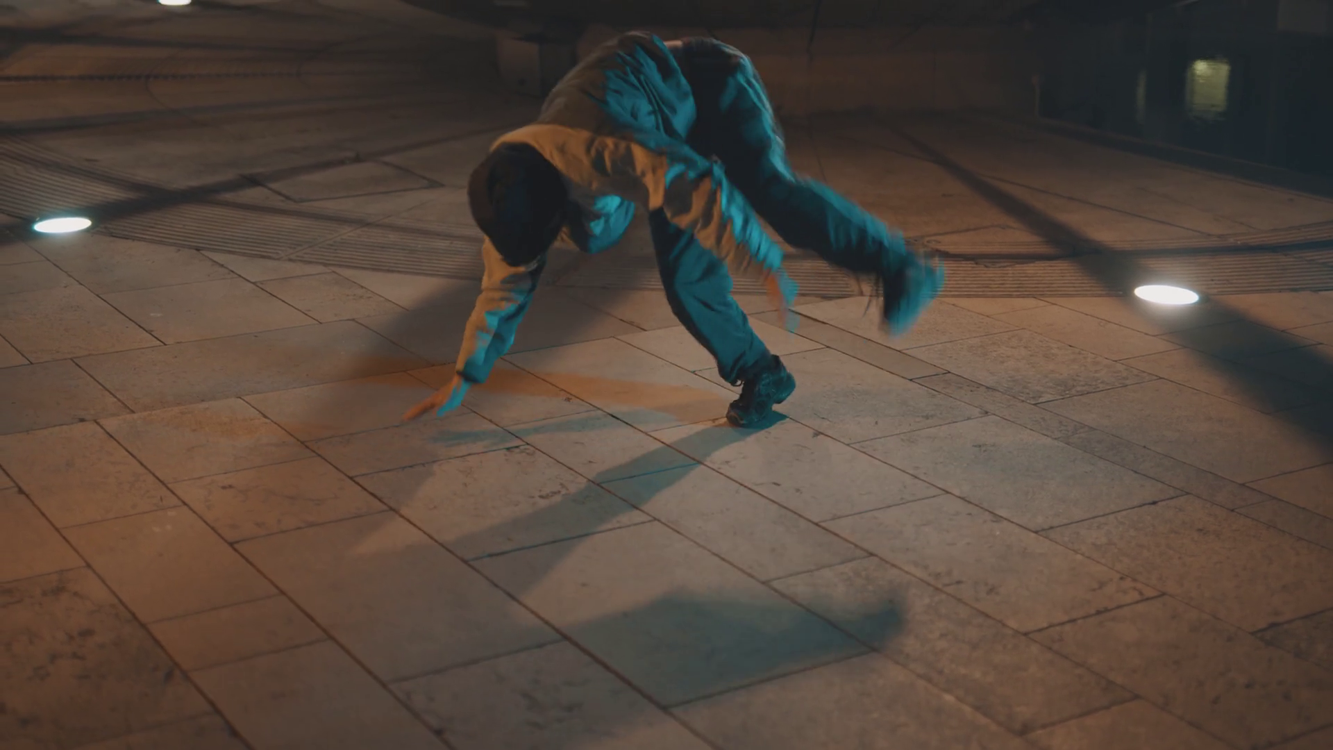 Man Breakdancing In City At Night Stock Footage SBV-352017644 - Storyblocks