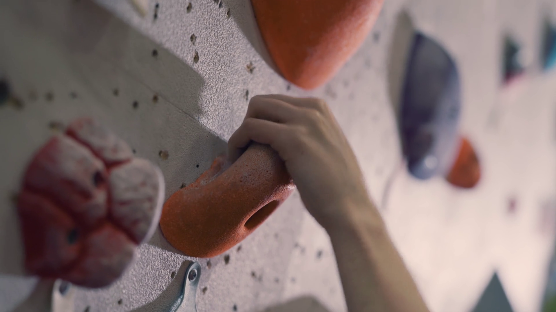 Close Up Of Climbers Hand Grip On Climbing Stock Footage SBV-351997981 ...