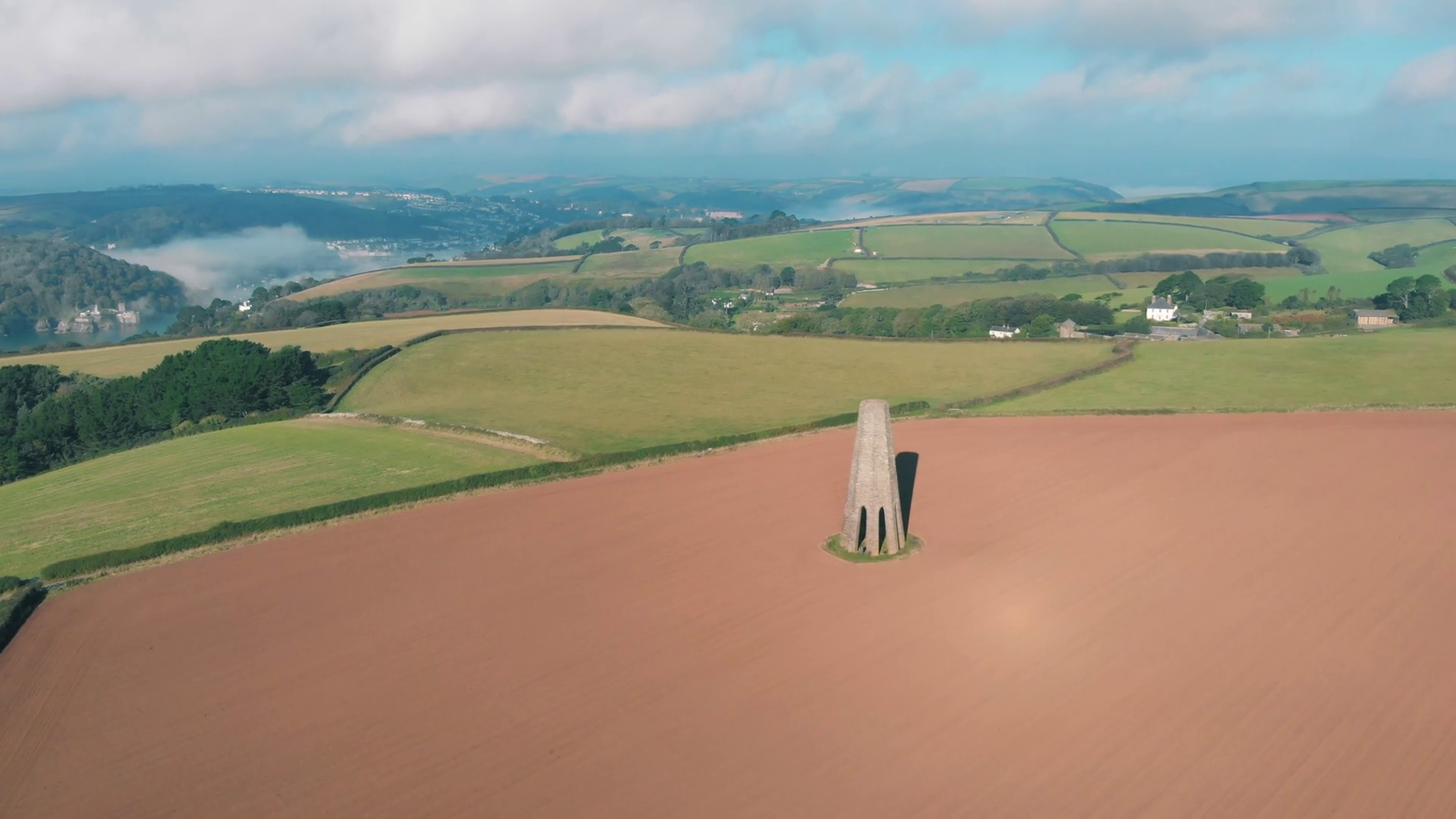 Aerial View Of Kingswear Daymark Tower Stock Footage SBV-352728957 ...