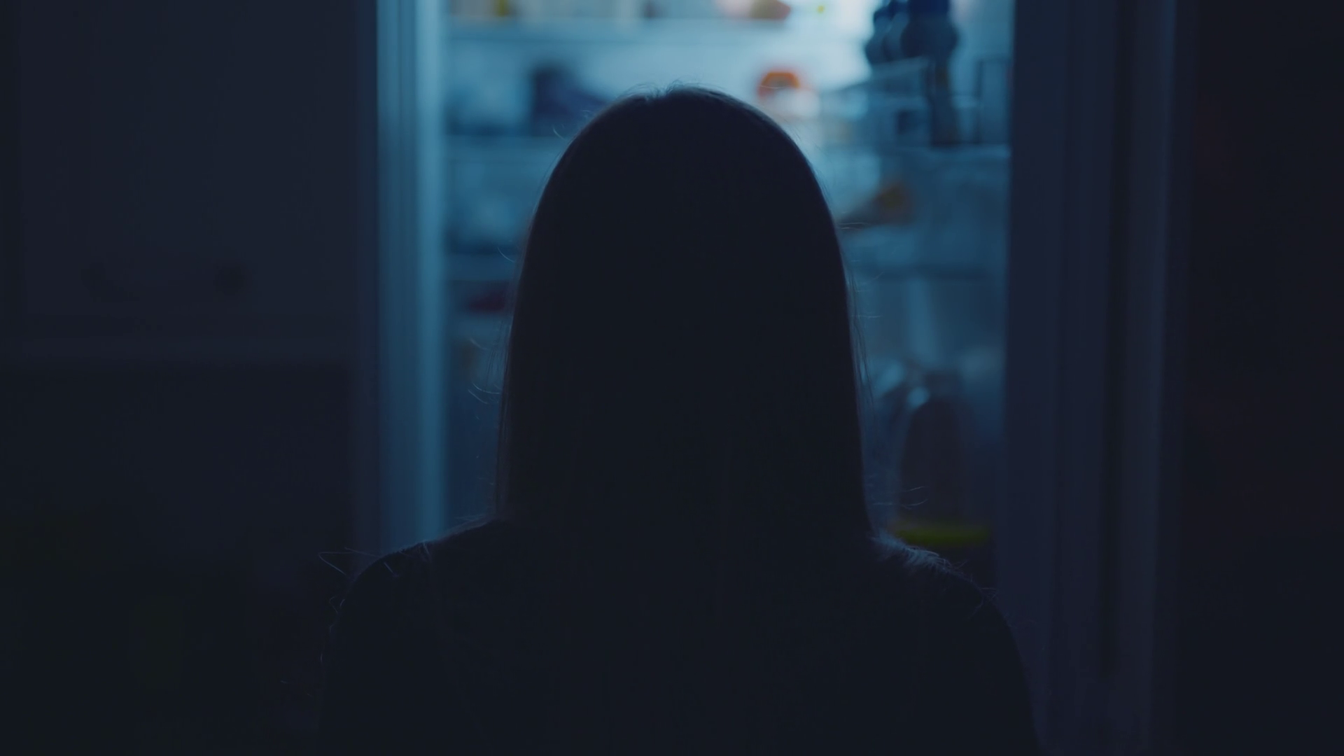 Woman Opening Fridge At Night Stock Footage SBV-352181550 - Storyblocks