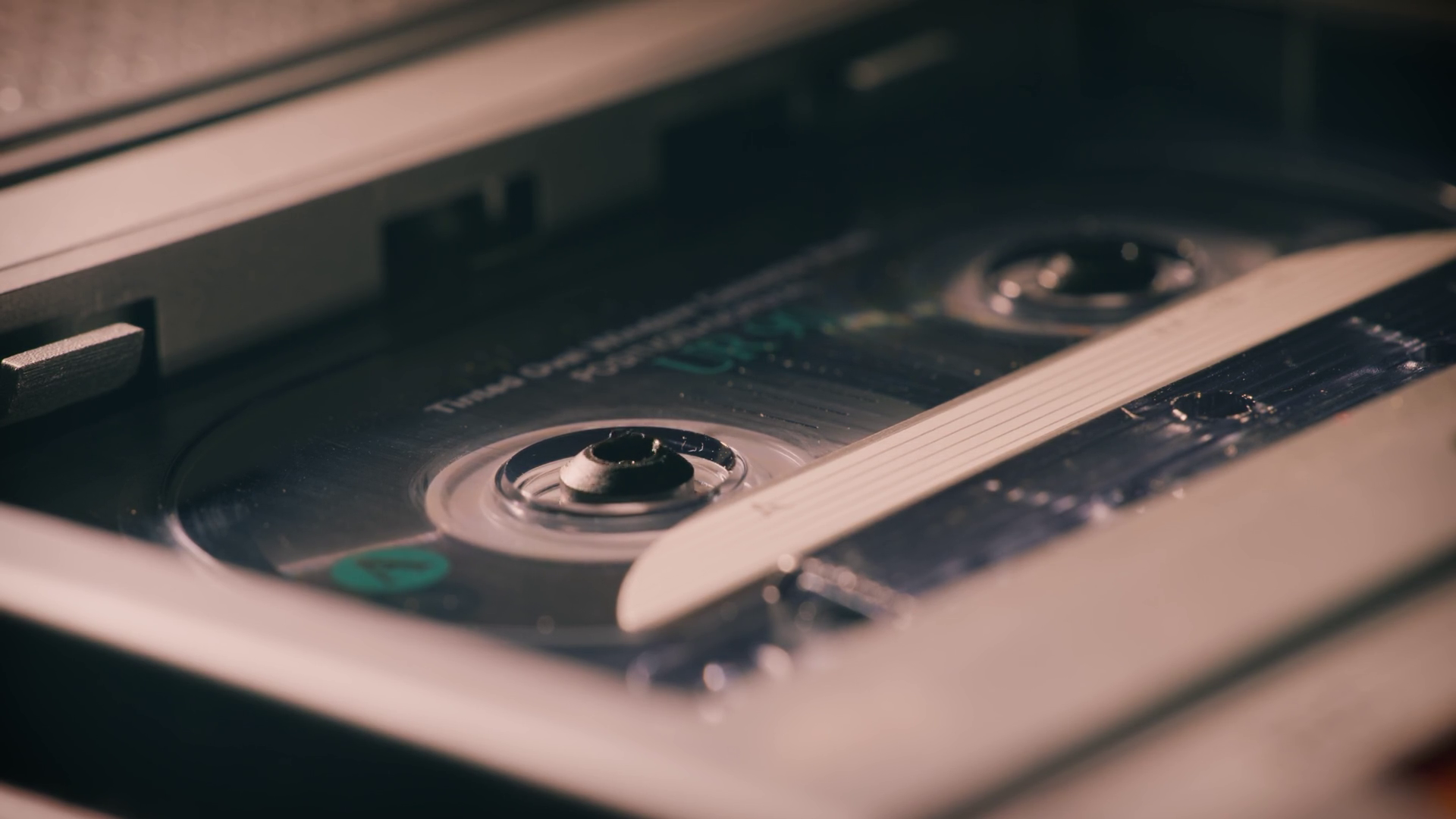 Close Of Up Retro Cassette Tape Playing Stock Footage SBV-351857735 ...