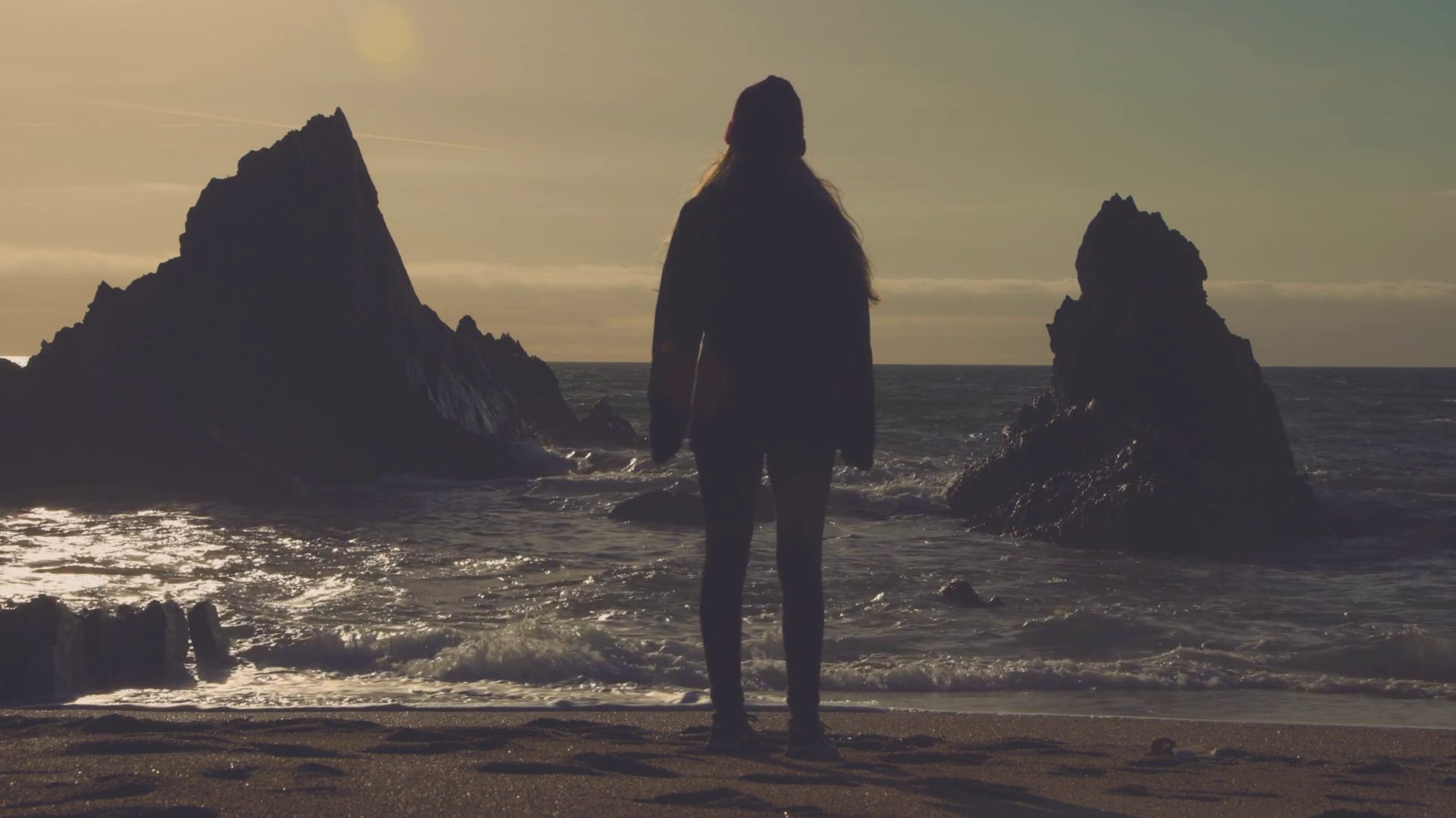 Woman Gazing Out Over Ocean Stock Footage SBV-352182868 - Storyblocks