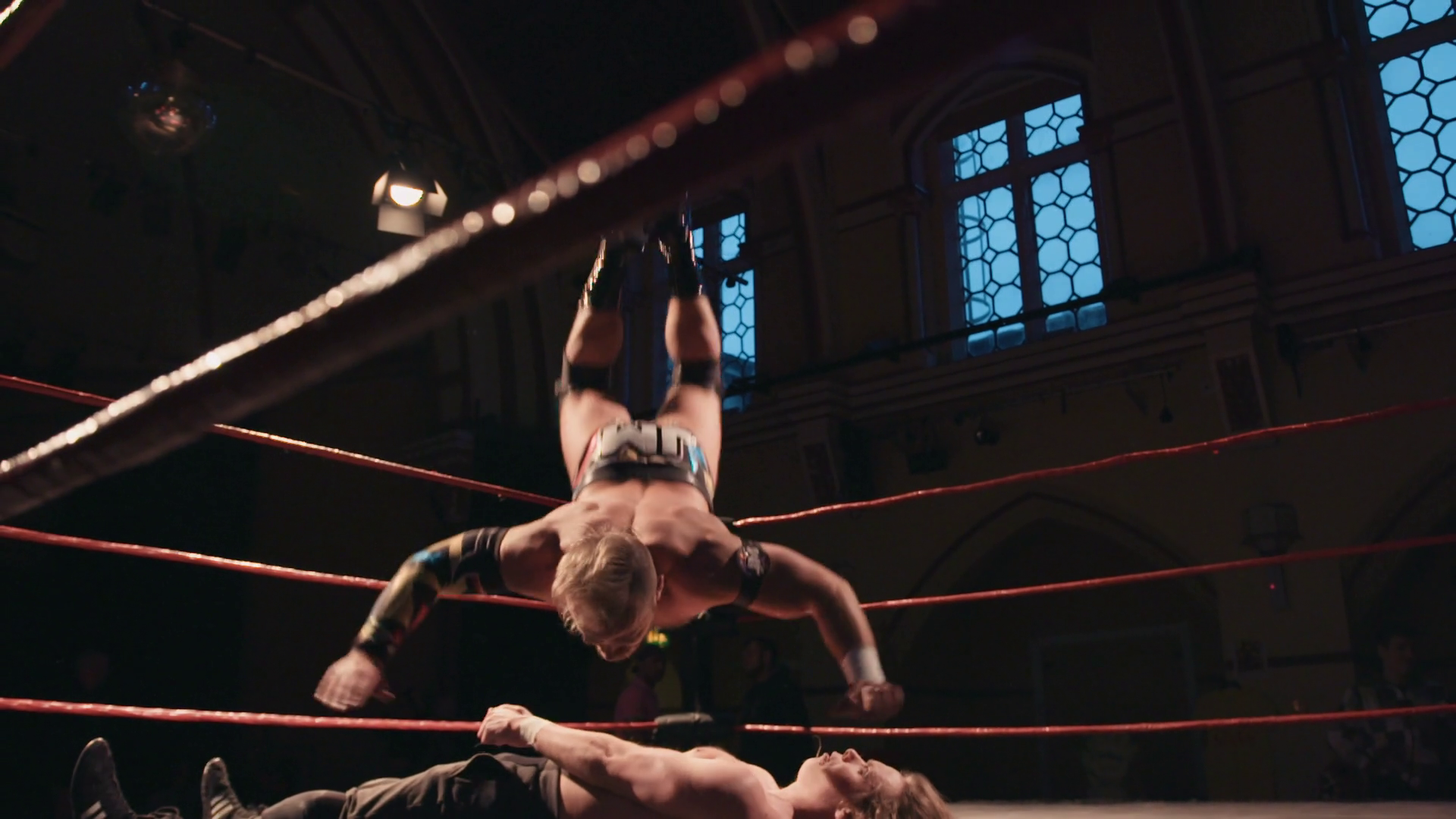 Pro Wrestler Backflips Onto Opponent Stock Footage SBV-352177230 ...