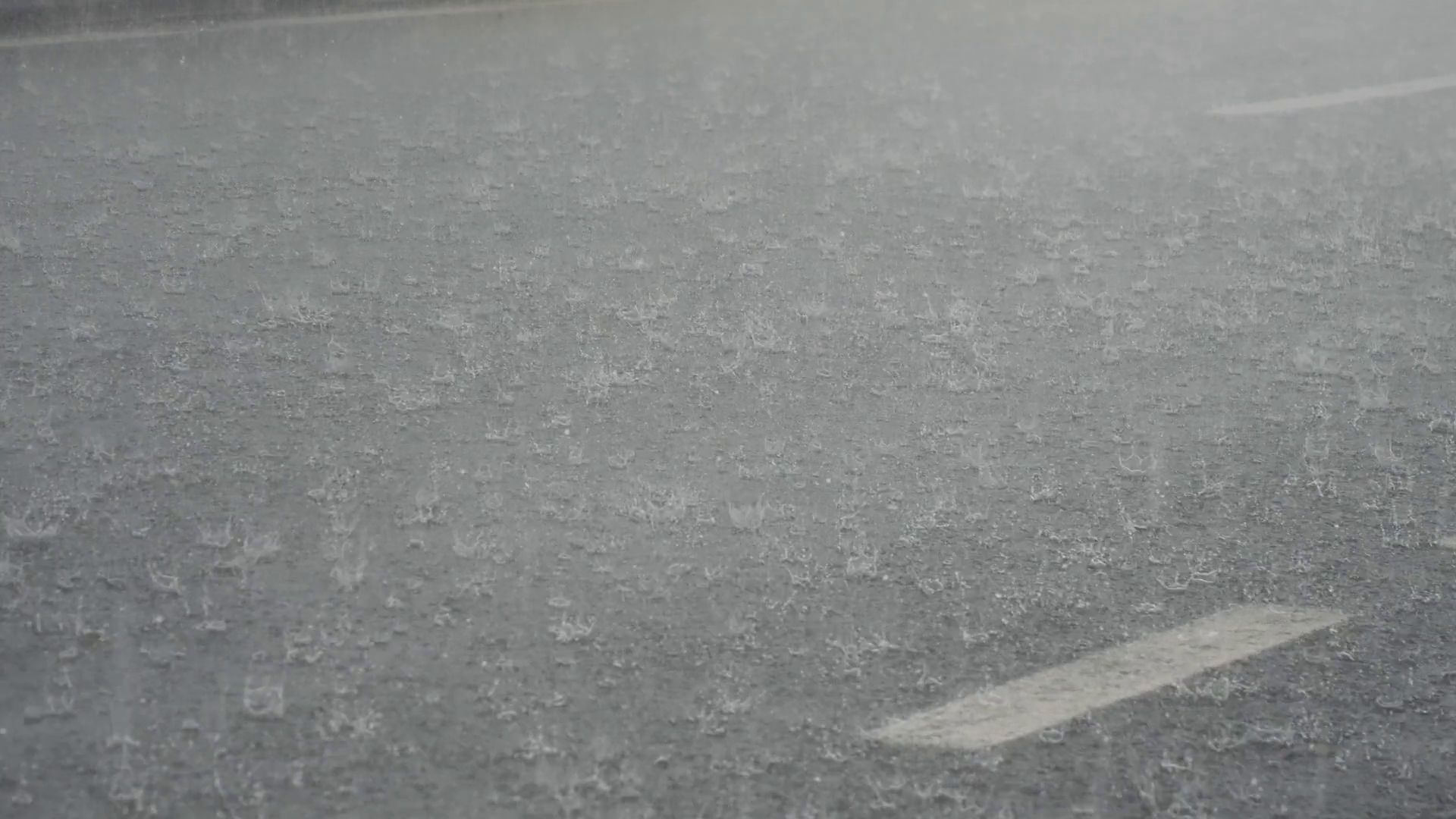 Rain Splashes Hit Asphalt During Extreme Bad Stock Footage SBV ...
