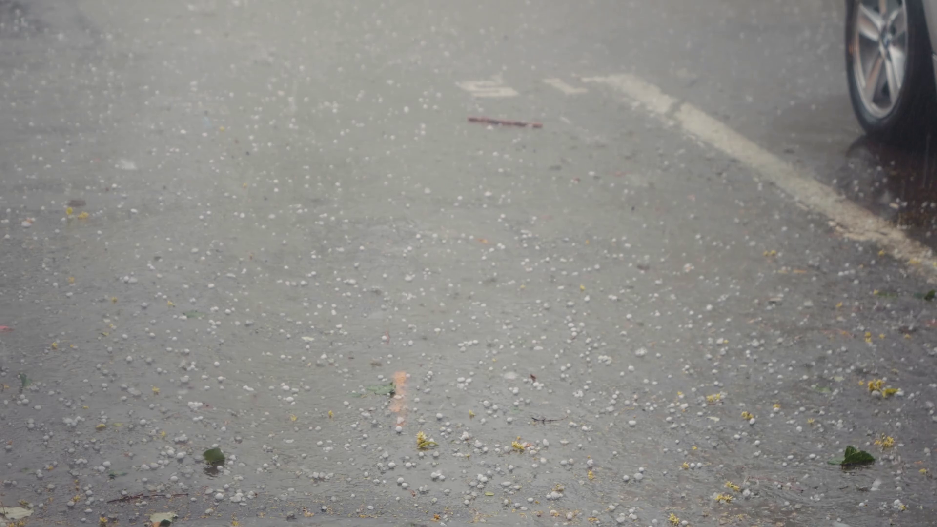 Small Hail On Streets In City Causing Damage Stock Footage SBV ...