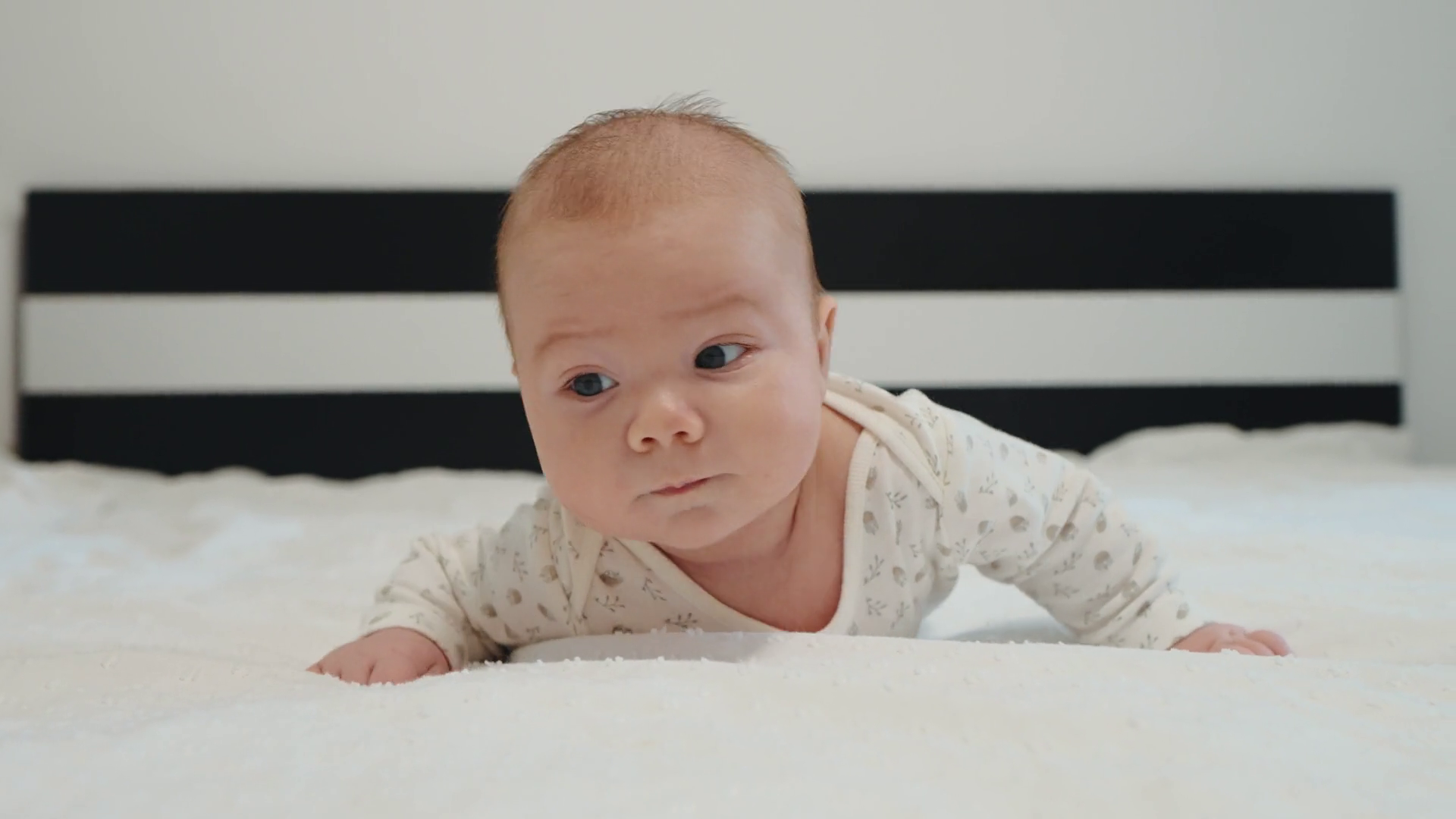 Unstable Newborn Baby Lying On Stomach Stock Footage SBV-352047173 ...
