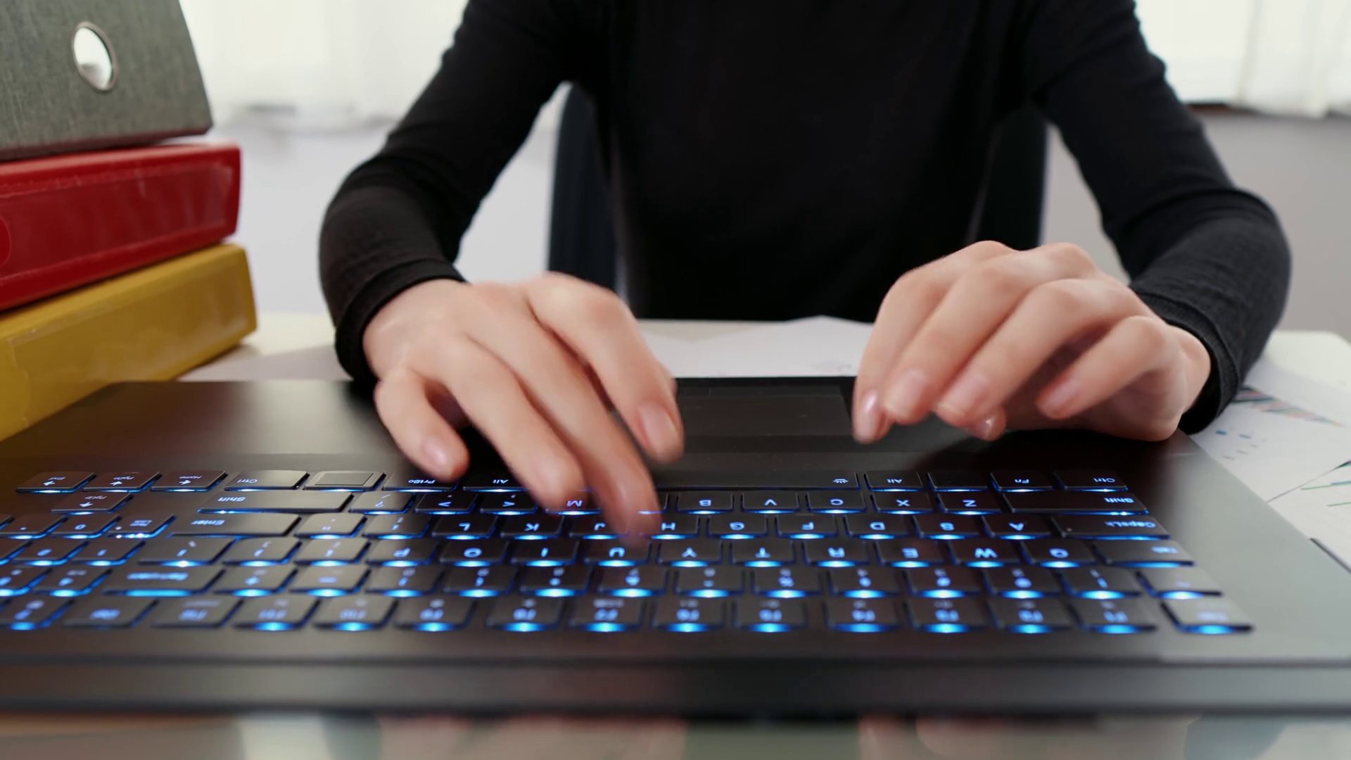 Woman Fingers Typing On Laptop Keyboard Stock Footage SBV-352045903 ...