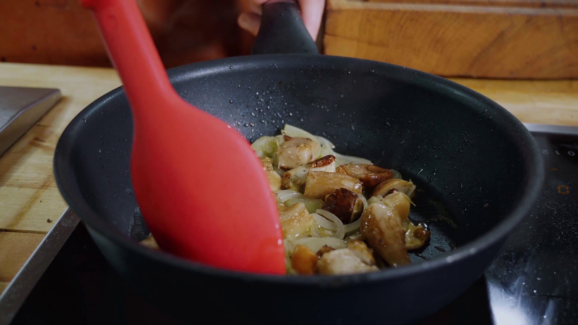 Cooking Tasty Meal Concept Frying Mushroom Stock Footage SBV-352052636 ...