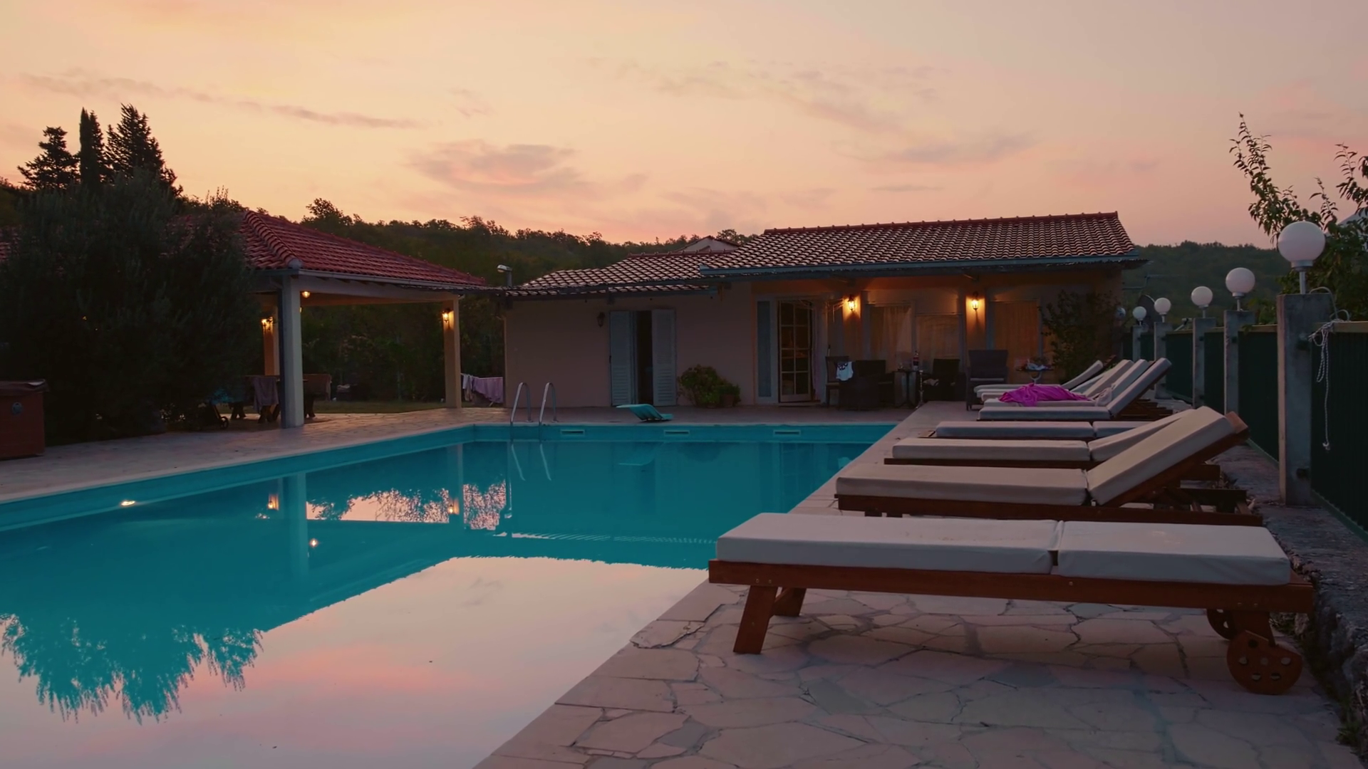 Residential Cottage With Pool Shot In Stock Footage SBV-352054324 ...