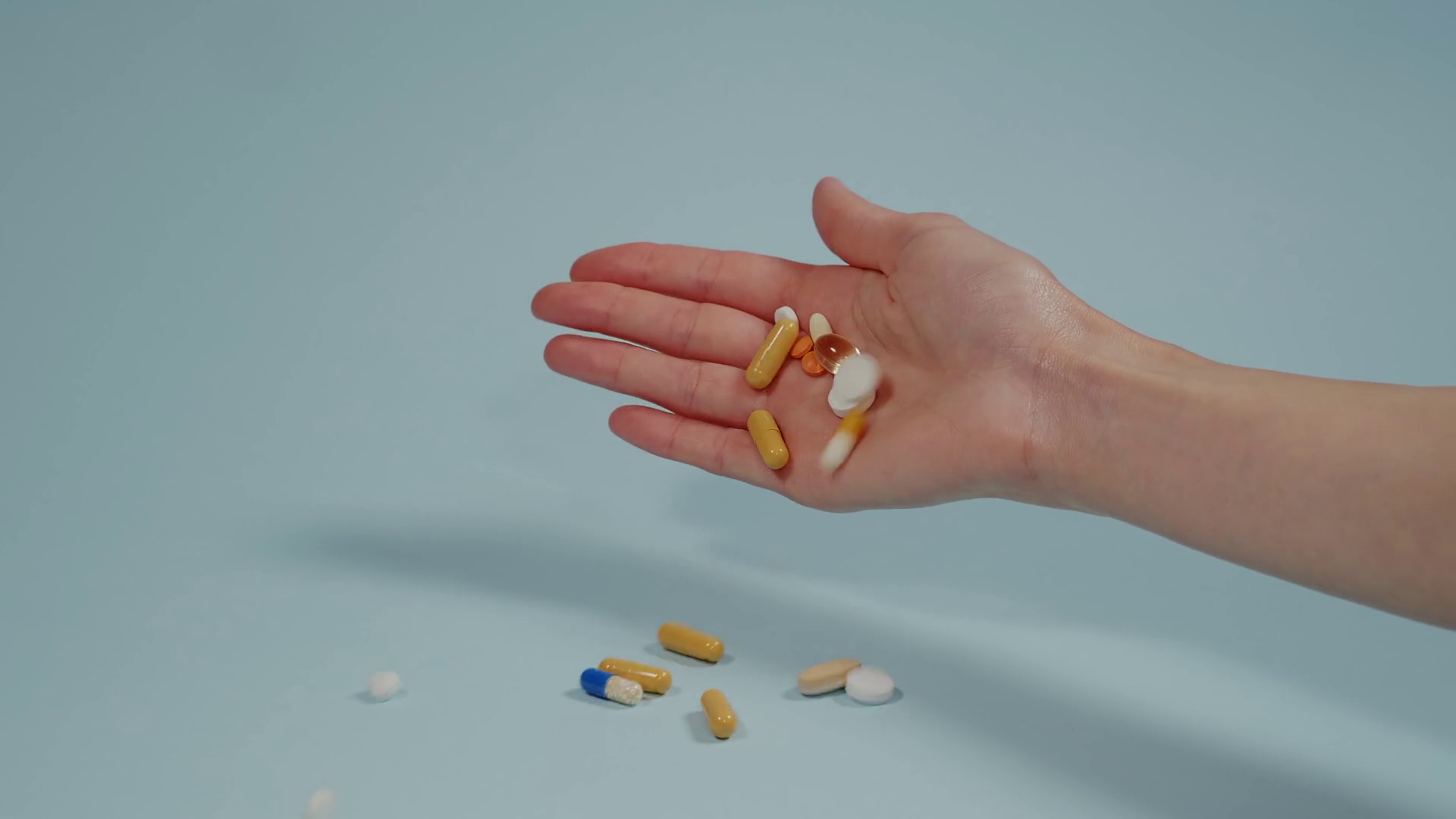 Handful Of Tablets Capsules Of Various Shapes Stock Footage SBV ...