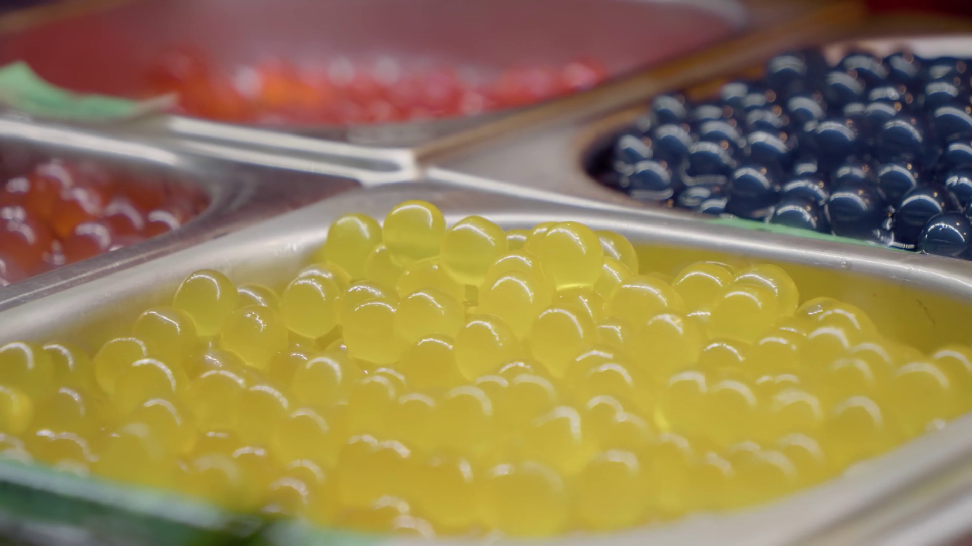 Close Up Of Yellow Tapioca Pearls Bubble Tea Stock Footage SBV ...