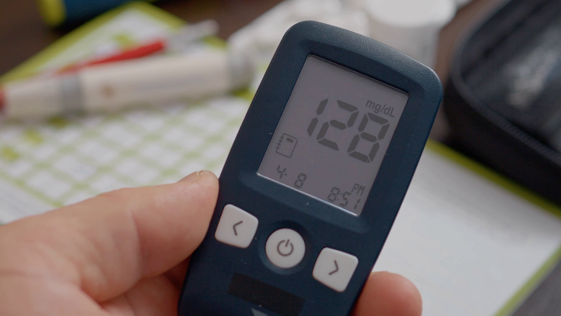 A Person Checks Glucometer Revealing Stock Footage SBV-352055468 ...