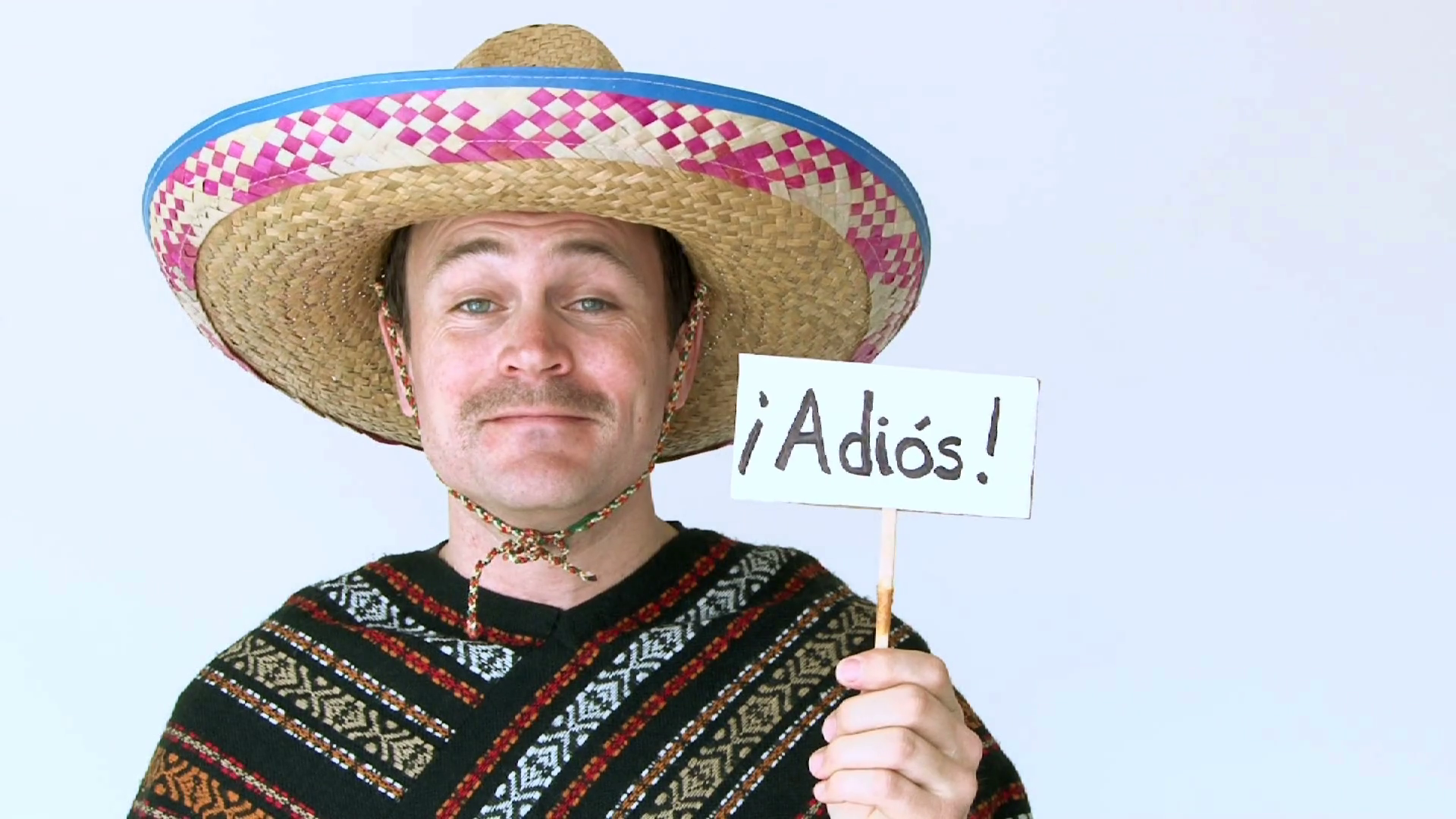 Adios Amigo Man Wearing Sombrero In Studio Stock Footage SBV-327148209 ...