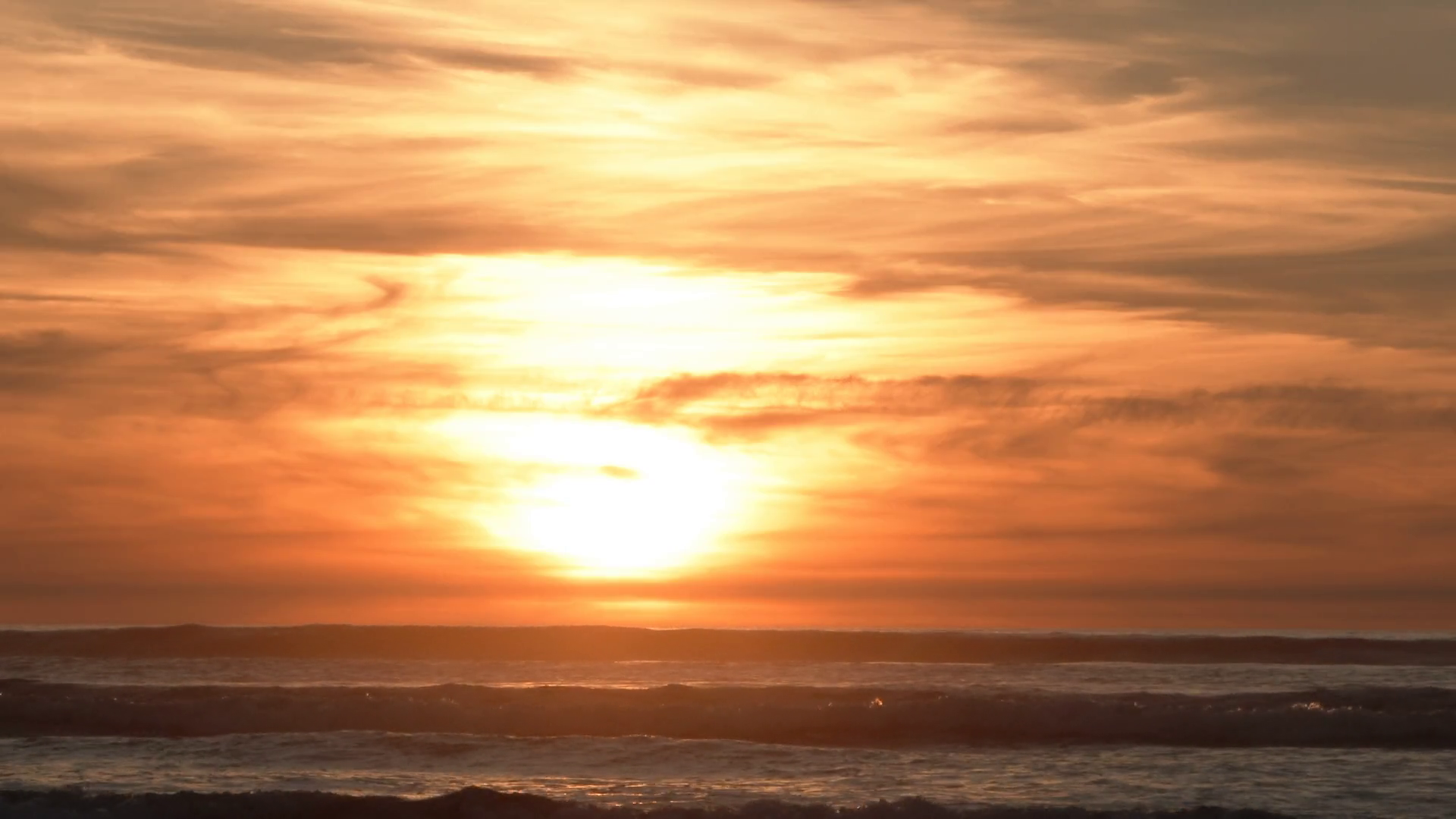 Colorful Sunset Clouds Over Ocean Scenic Stock Video Footage 00:30 SBV ...