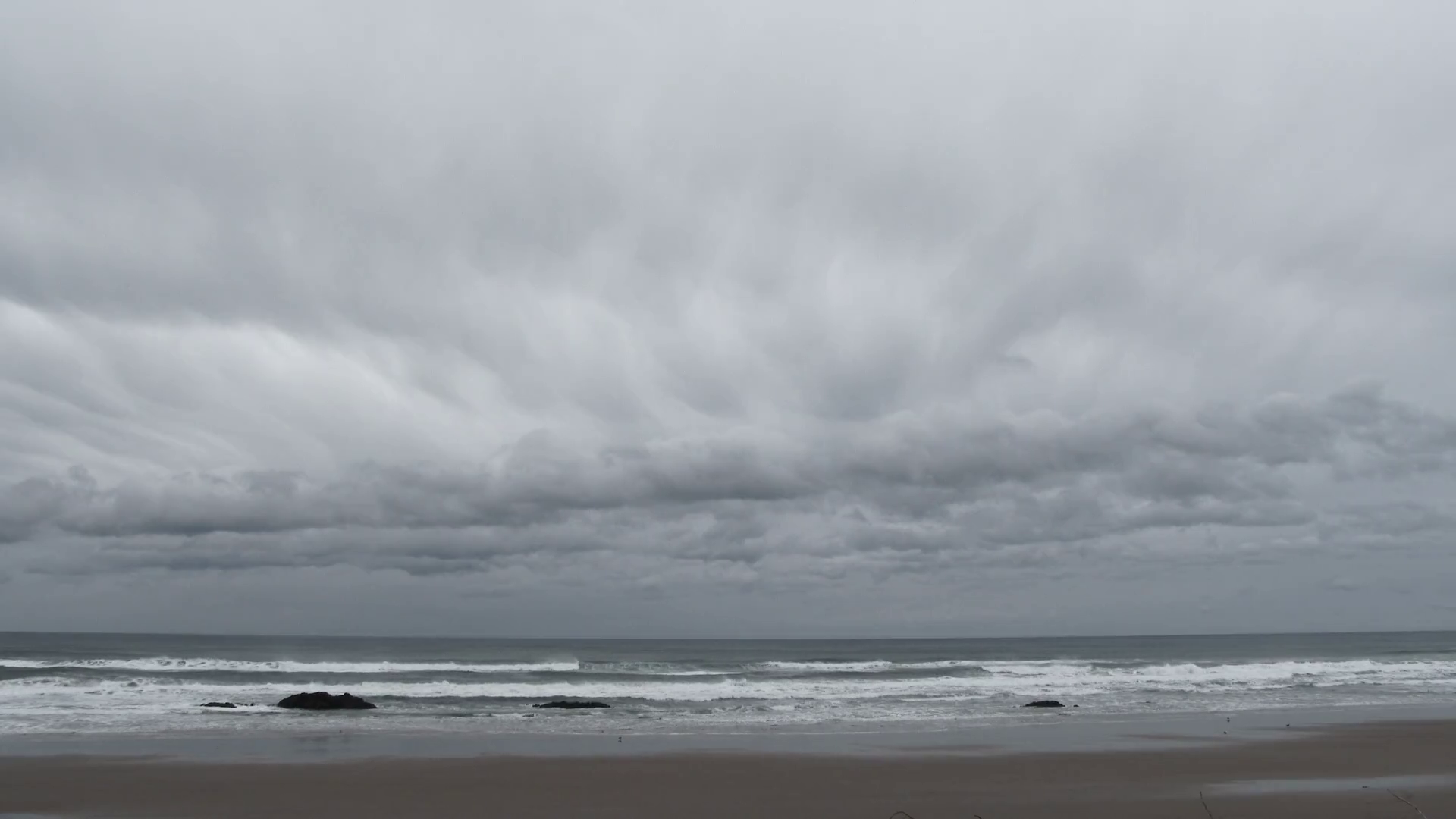 Dark Rain Clouds Over Rough Sea Scenic Stock Footage SBV-337981238 ...