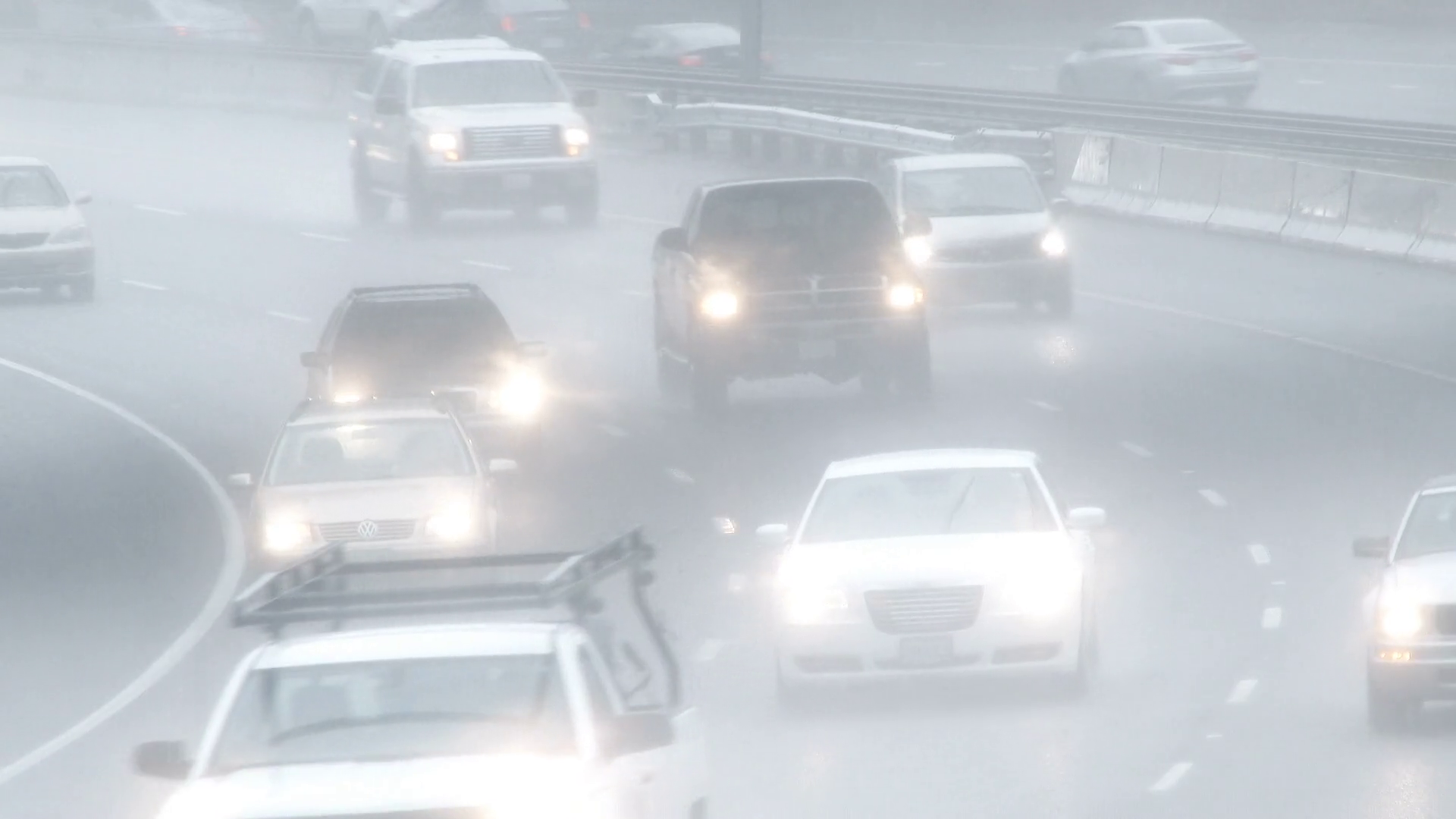 Heavy Rain Traffic On Wet Highway Stock Footage SBV-326894246 - Storyblocks