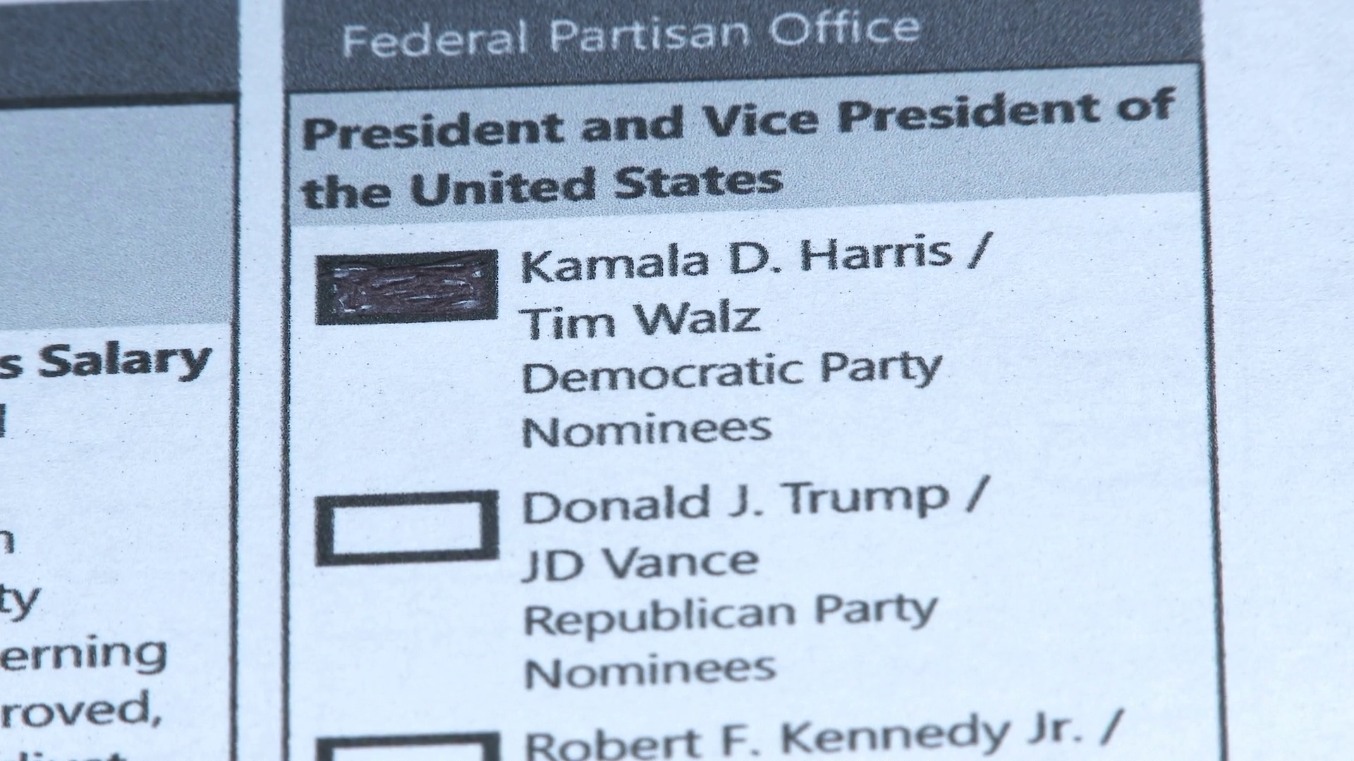 Kamala Harris Over Donald Trump 2024 Ballot Stock Footage SBV-349330946 ...