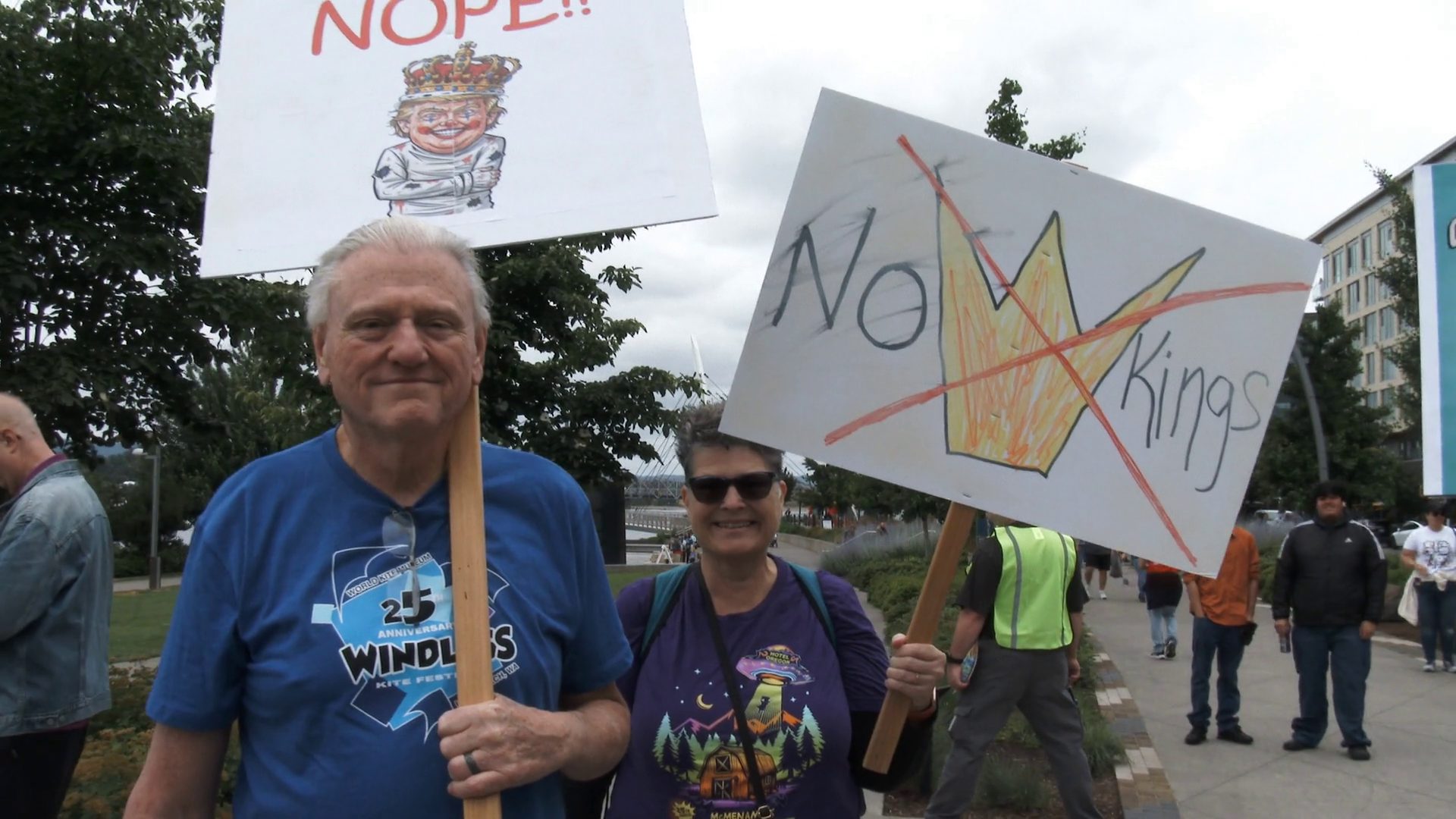 Older Couple At Kings Protest Against Donald Stock Footage SBV ...